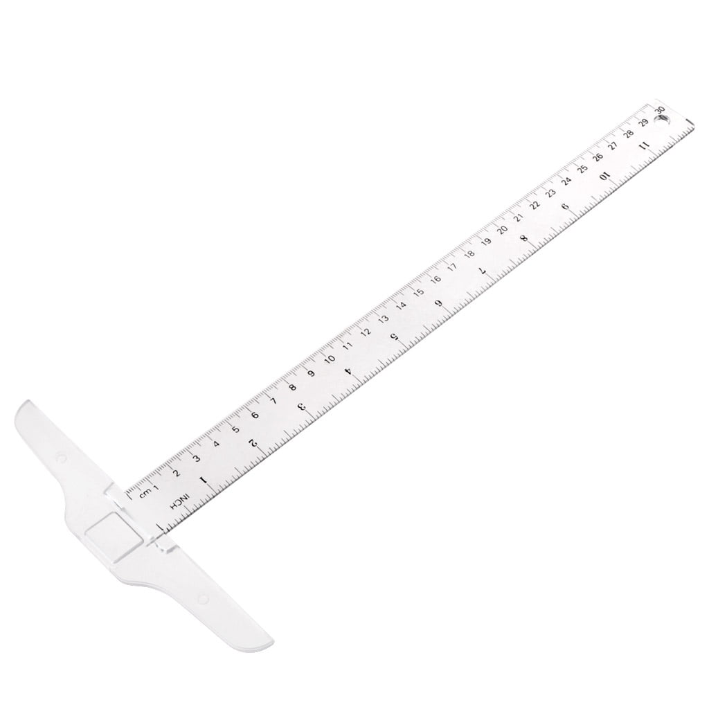 tegongse T Square Ruler 30cm Plastic T Shape Ruler Clear Transparent ...