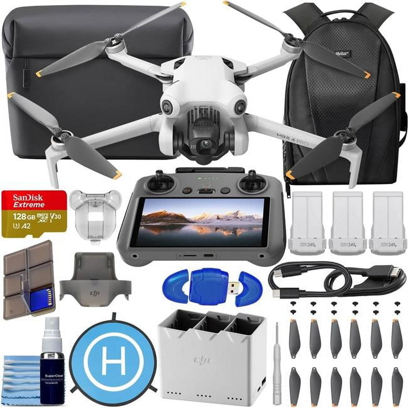 tek NT74121 DJI Mini 4 Pro Fly More Combo with DJI RC 2 Screen Remote ...