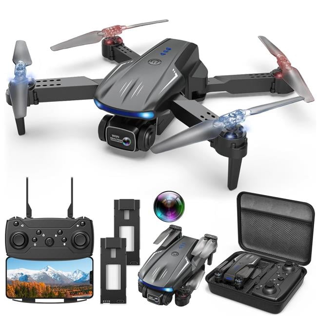tek NT77542 Foldable HD FPV Mini Drone with Camera 1080P, 2 Batteries ...