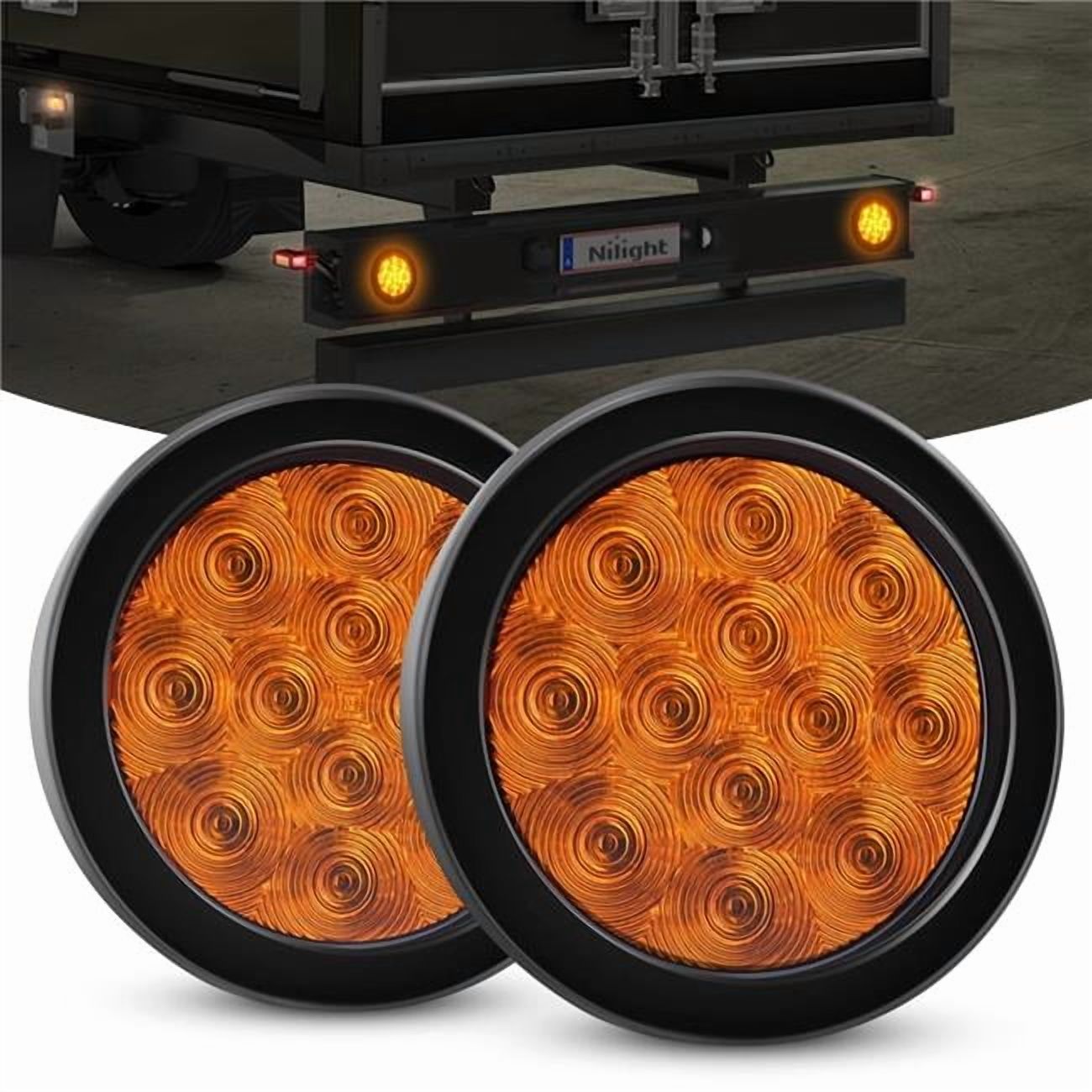 tek NT83177 UNO1RC Nilight 2 Piece 4 in. 12LED Round Amber Turn Signal ...