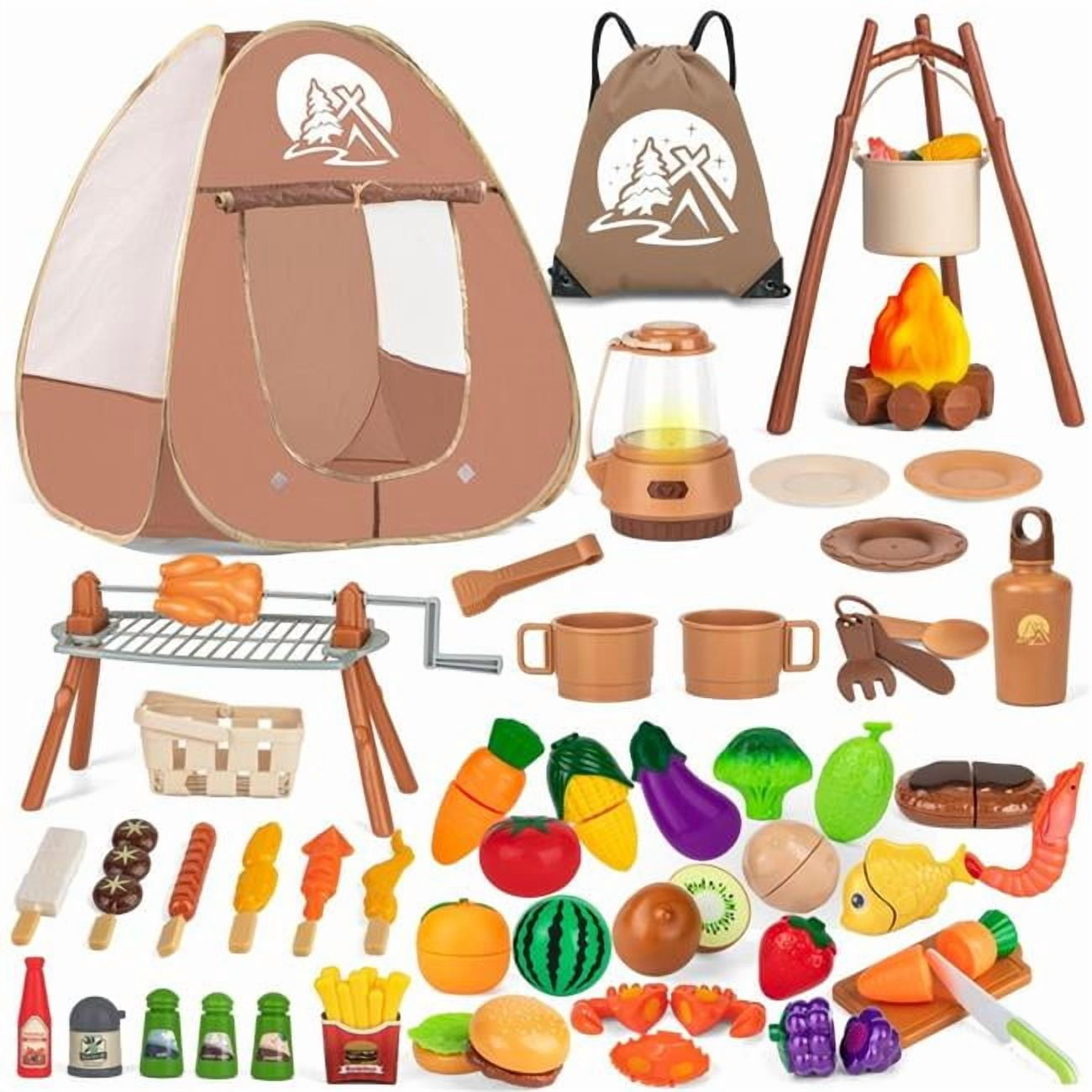 tek NT82872 UNO1RC 80 Piece Kids Camping Toys Set with Play Tent ...