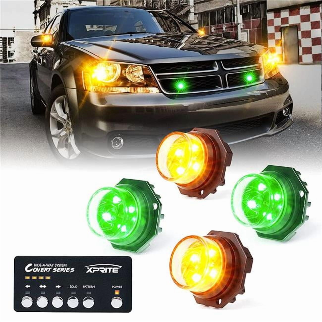 tek NT79686 UNO1RC Xprite Amber Green LED Hideaway Strobe Lights Kit 20 ...