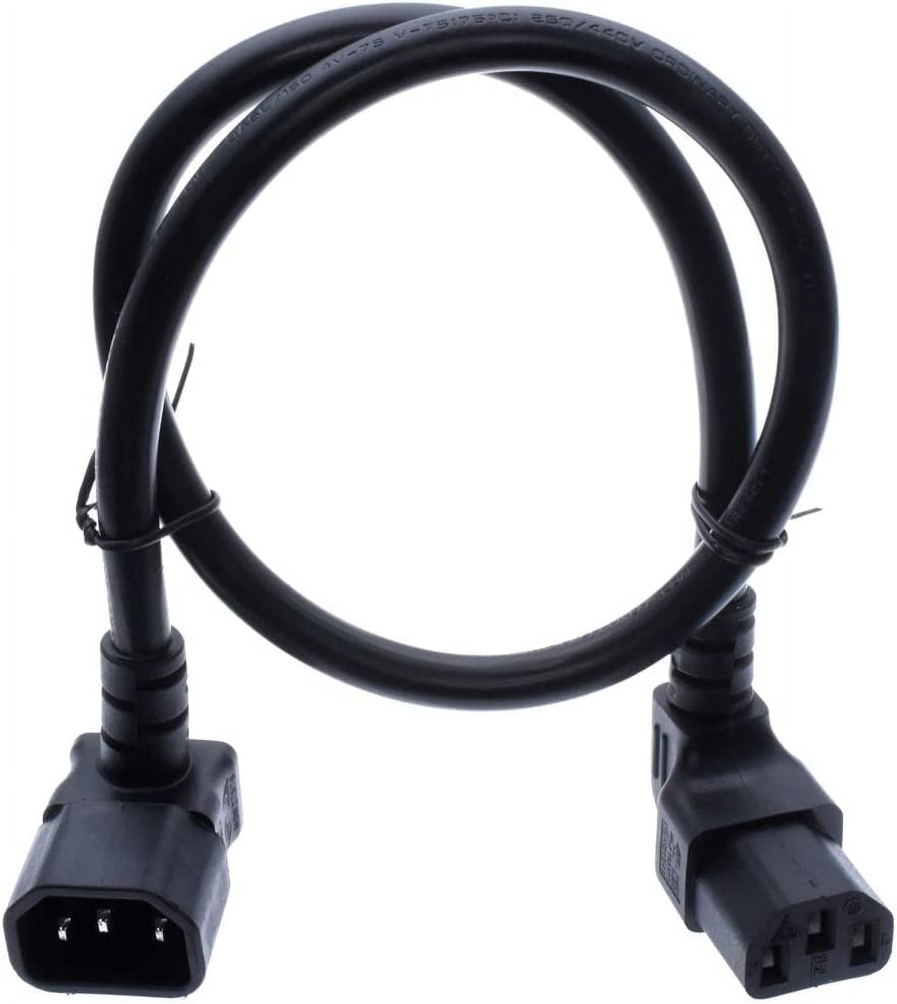 tekit Toptekis IEC 320 90-Degree C14 3-Pin Male to C13 Female PDU Power ...