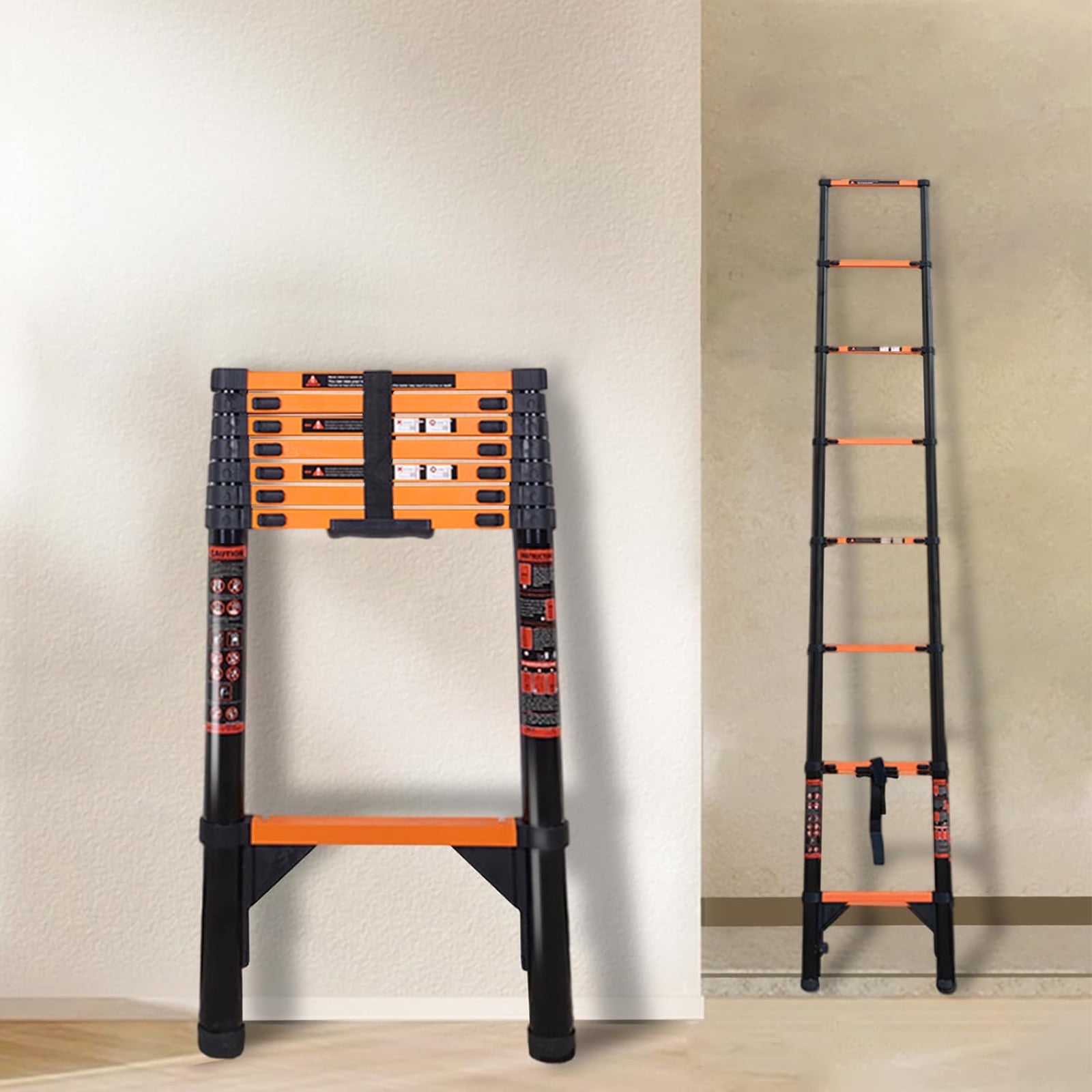 stusgo 10.2FT Telescoping Ladders, 3.1M Carbon Steel Extension Ladder ...