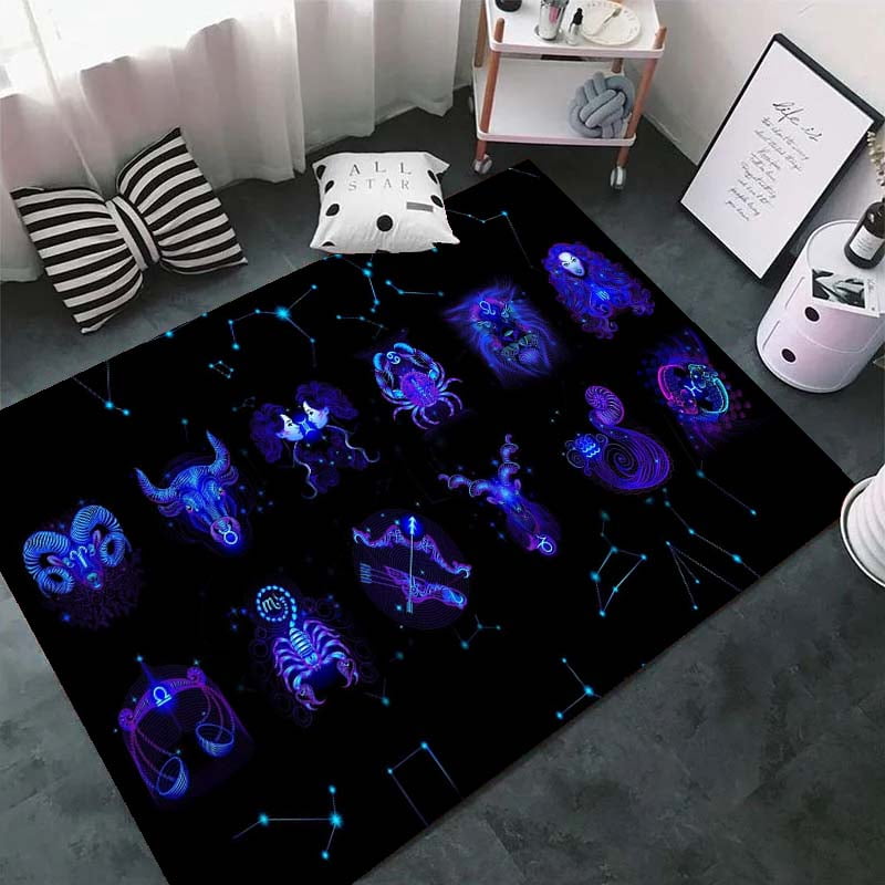 tellation Twelve Star Sign Zodiac Area Rugs for Living Room Bedroom ...
