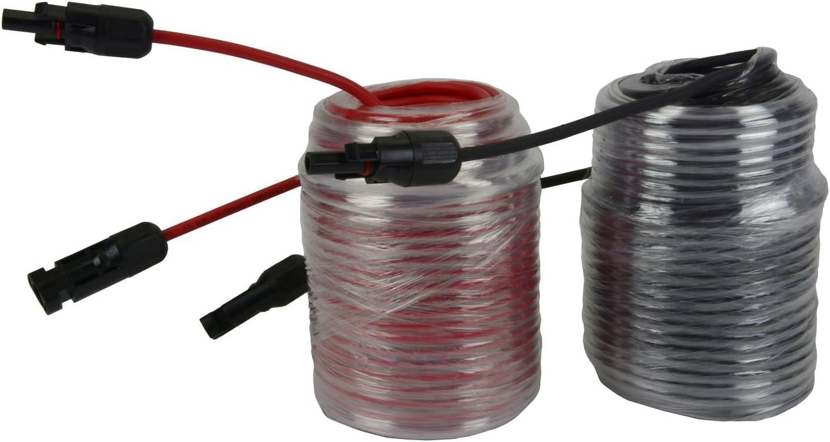 temco 125' red + 125' black 12 awg/gauge solar panel extension cable ...