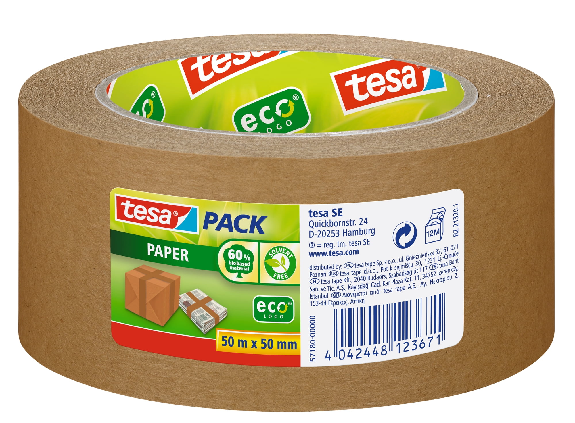 tesa Strong Brown Paper Carton Sealing Tape Eco Friendly Packing Tape ...