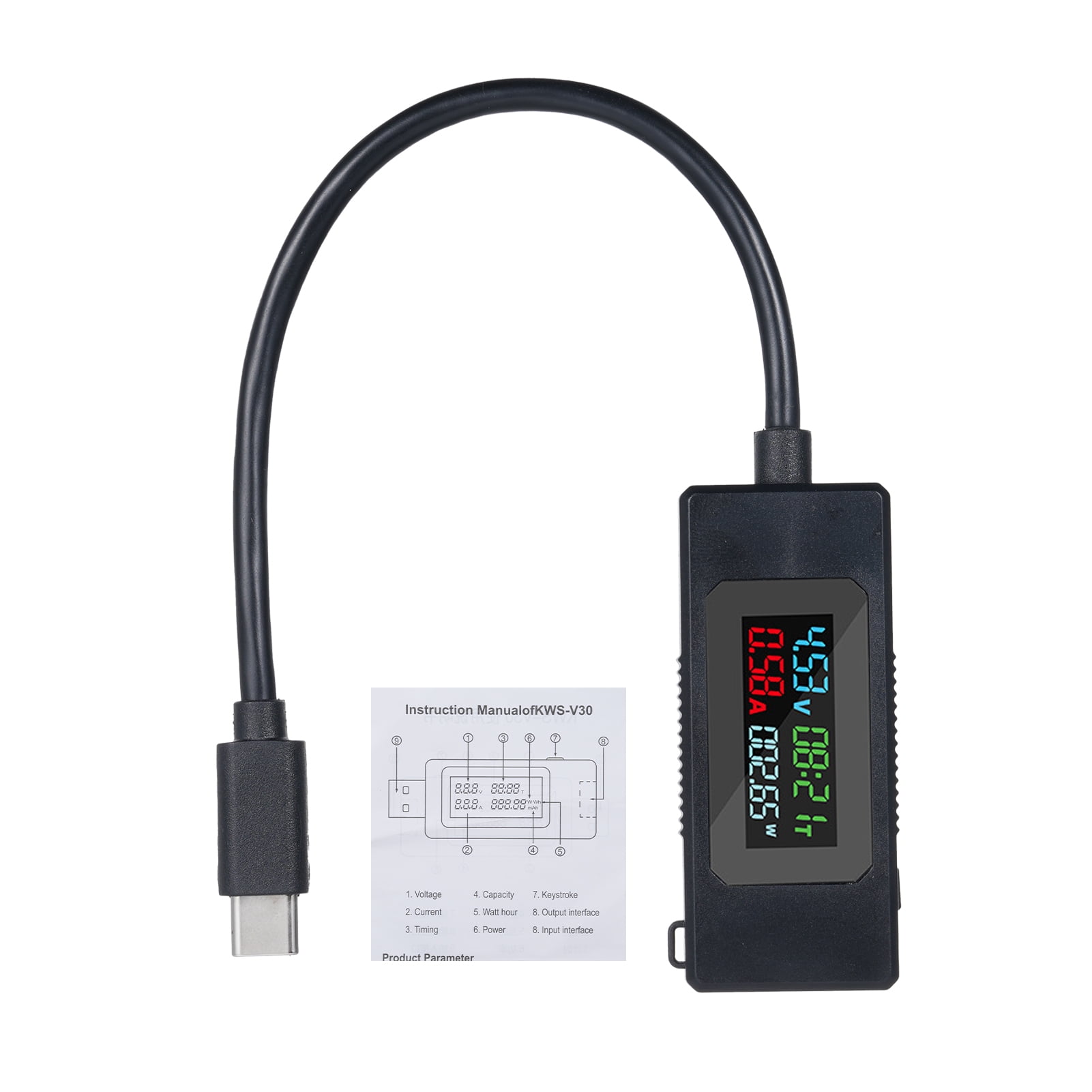 tester,Type-c Lcd Display 0-6.5a 195w Type-c And 4-30v 0-6.5a Display ...