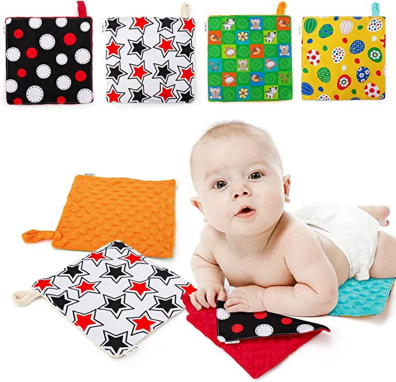 teytoy My First Baby Tummy Time Crinkle Toy, Black and White High ...