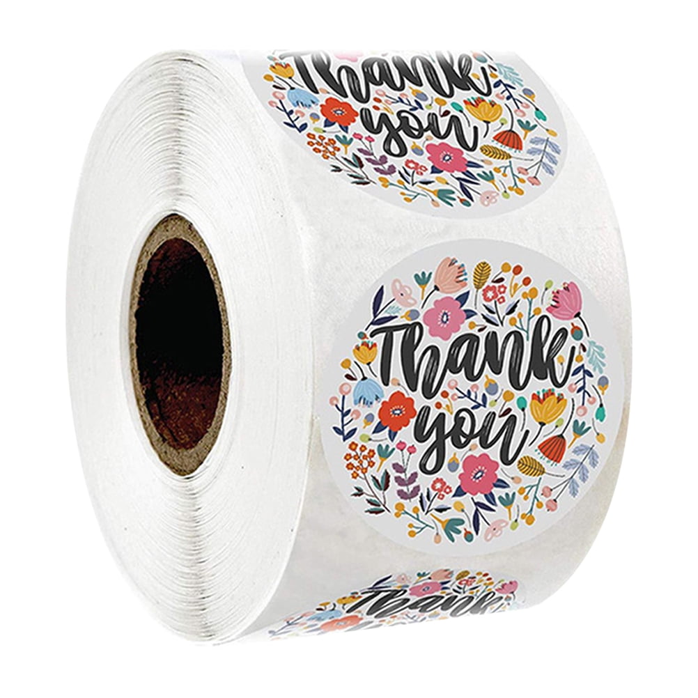 Meijiashe Thank You Labels, 500Pcs Roll-packed Flower Tag Stickers ...