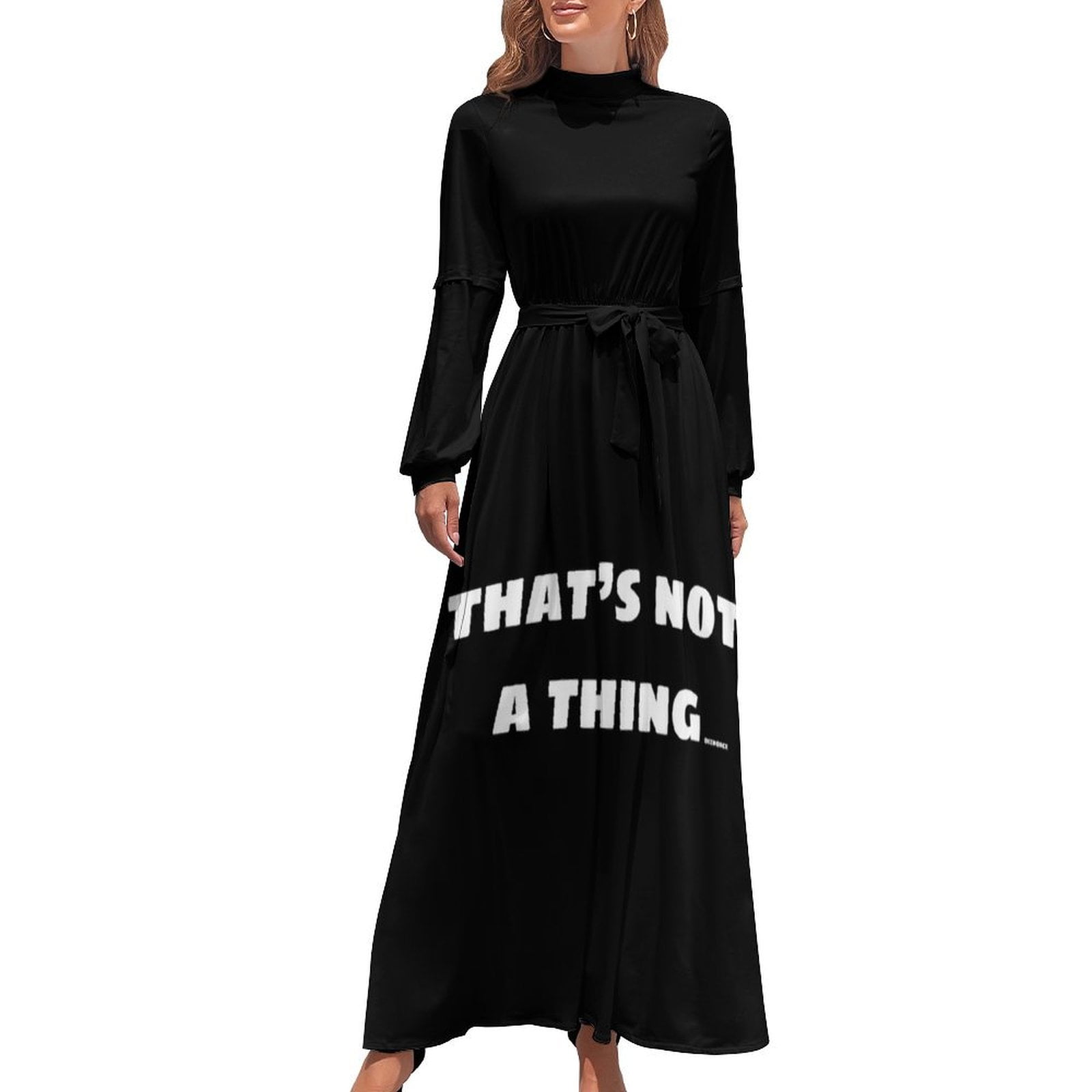 thats not a thing white shad text Long Dress Woman clothes loose summer ...