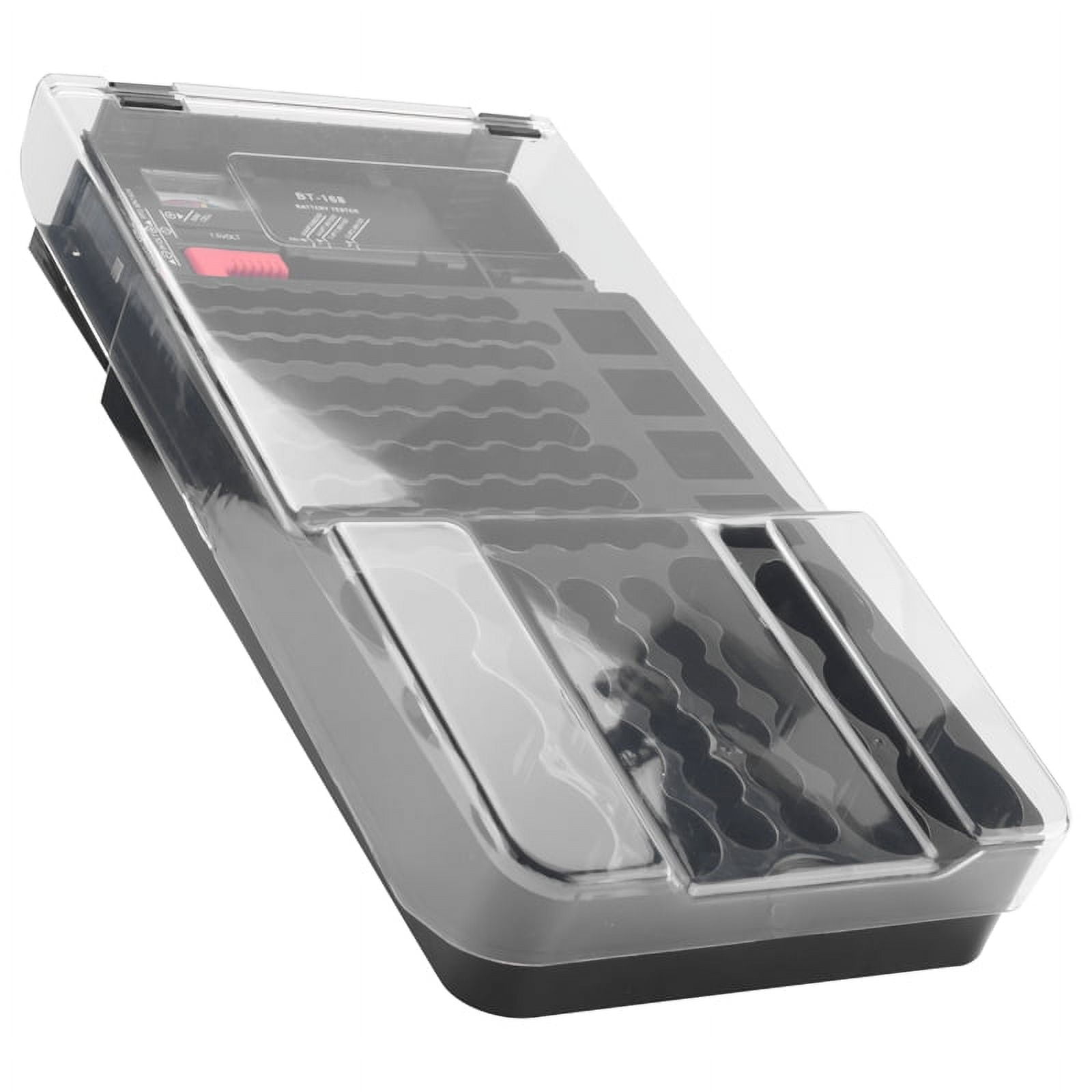 the Battery Storage Case,Organizer with Hinged Clear Cover, with ...