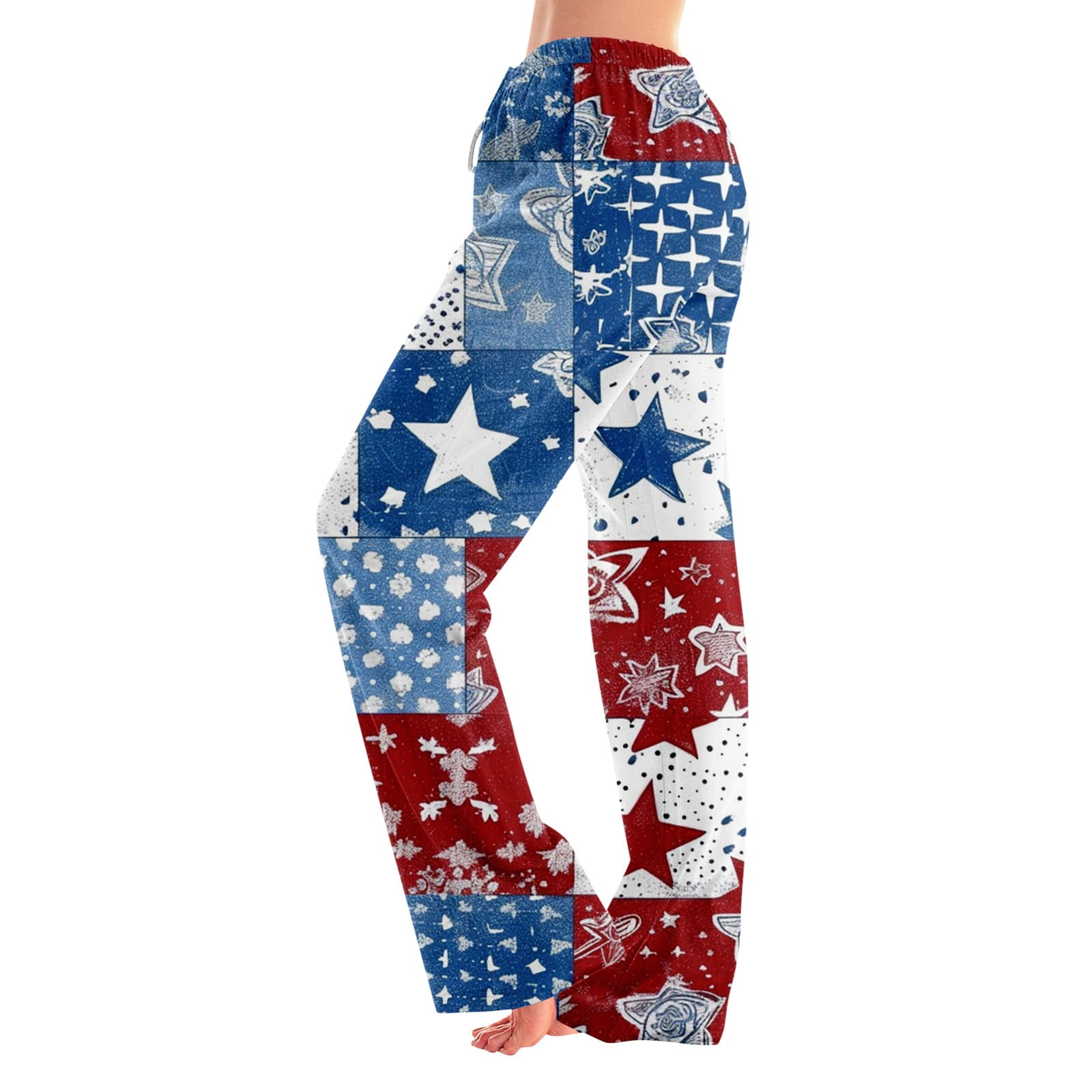 the Fourth Of July Pants Women Patriotic Graphic Casual Pajama Trousers ...