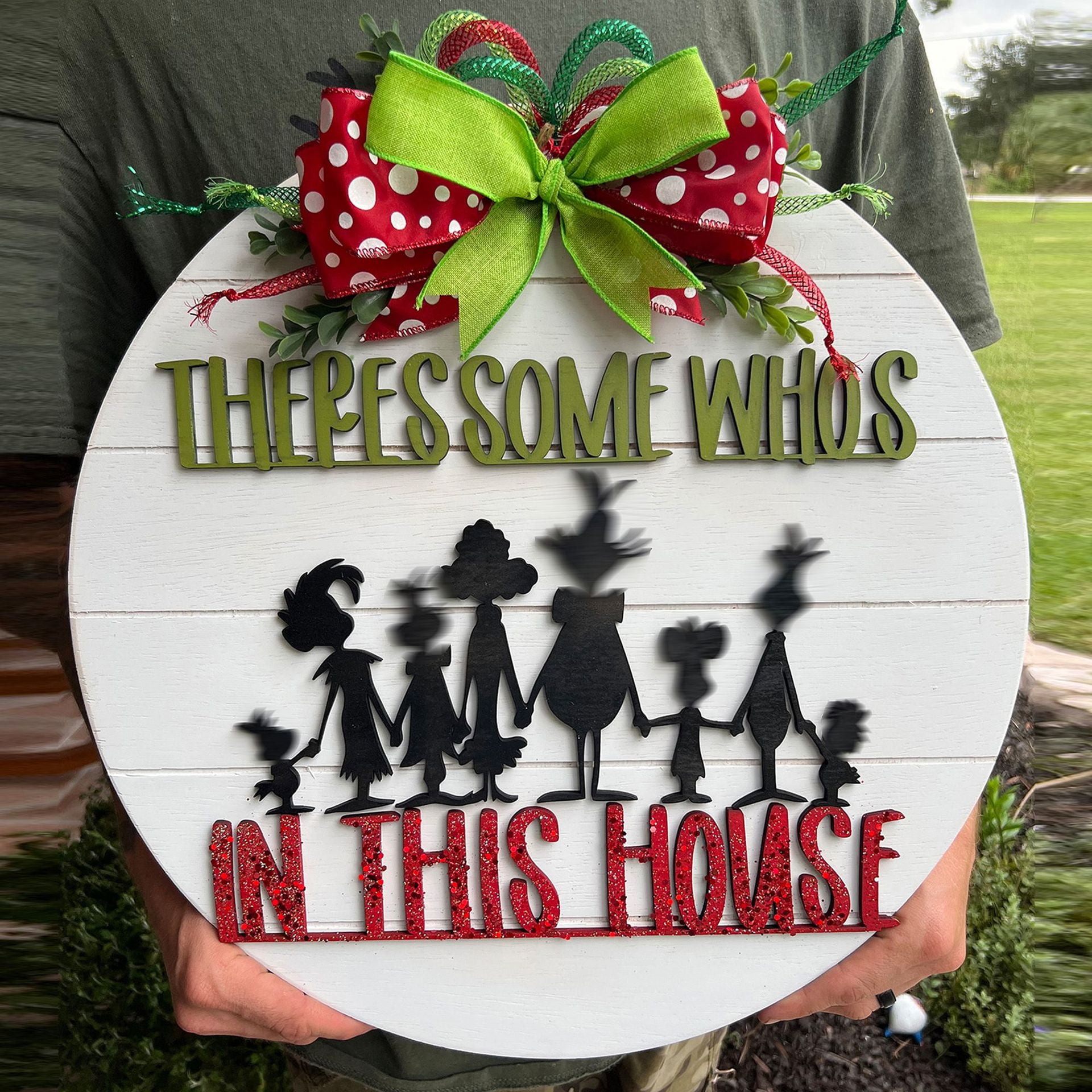 the Grinch Christmas Decor, 3D Wooden Door Signs, Decorations In Front ...