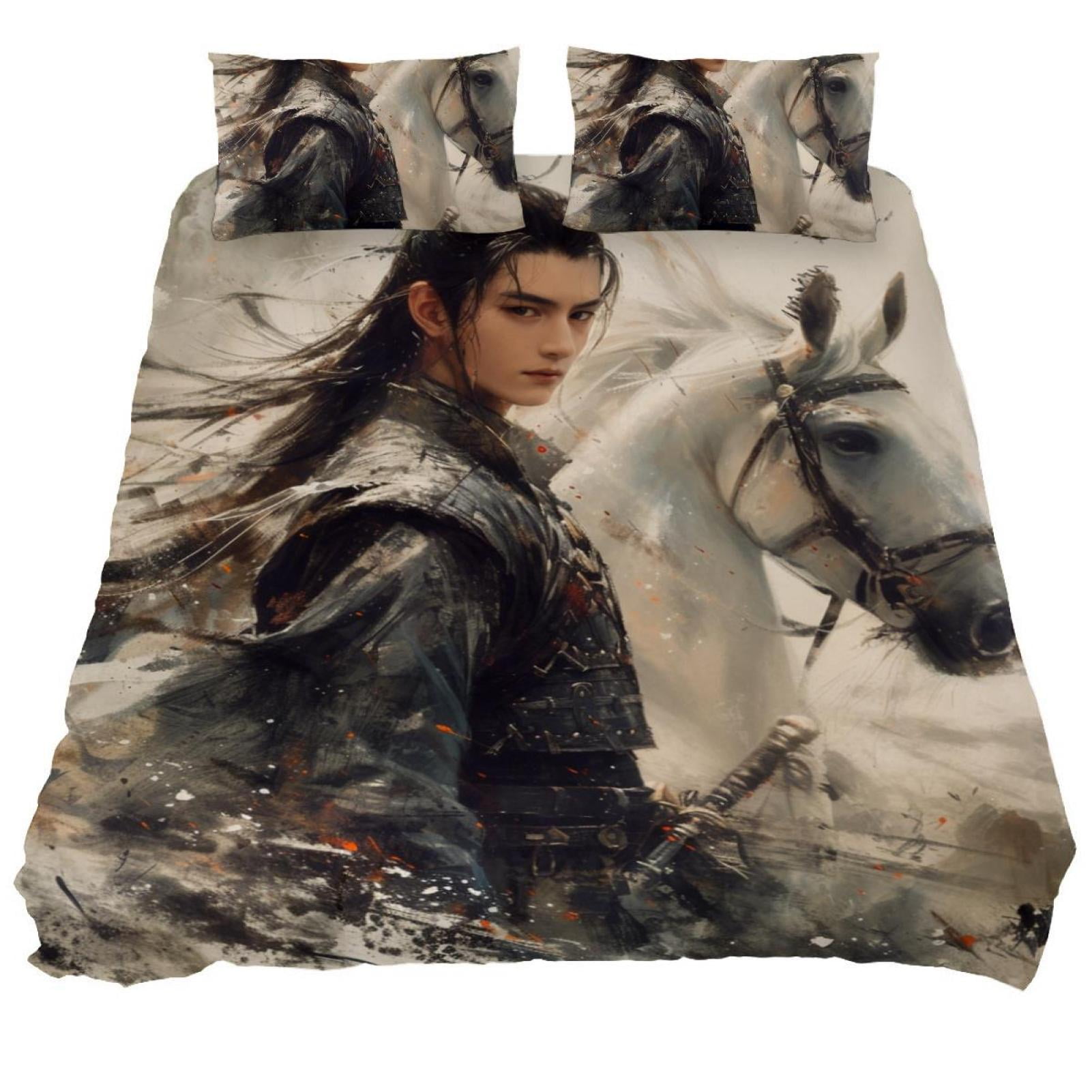 the Knight and the White Horse Washed Tencel Bedroom 3 Pieces Set ...