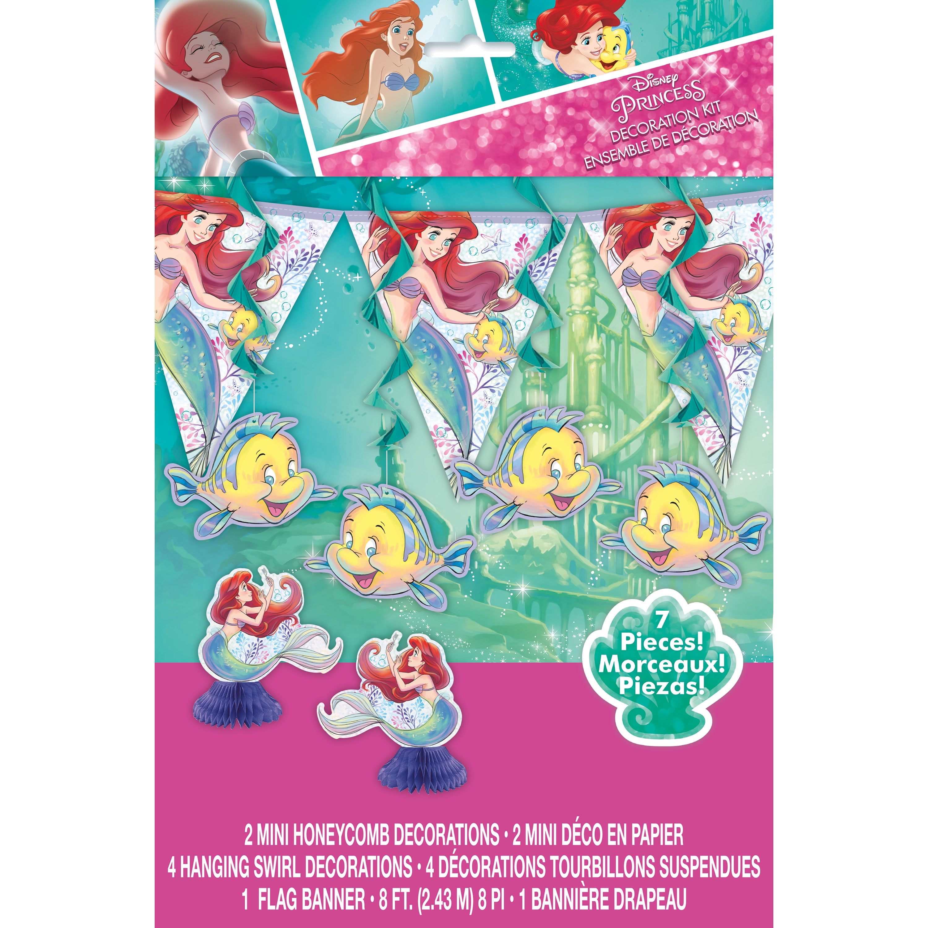 Disney's Ariel The Little Mermaid 7pc Birthday Party Decoration ...