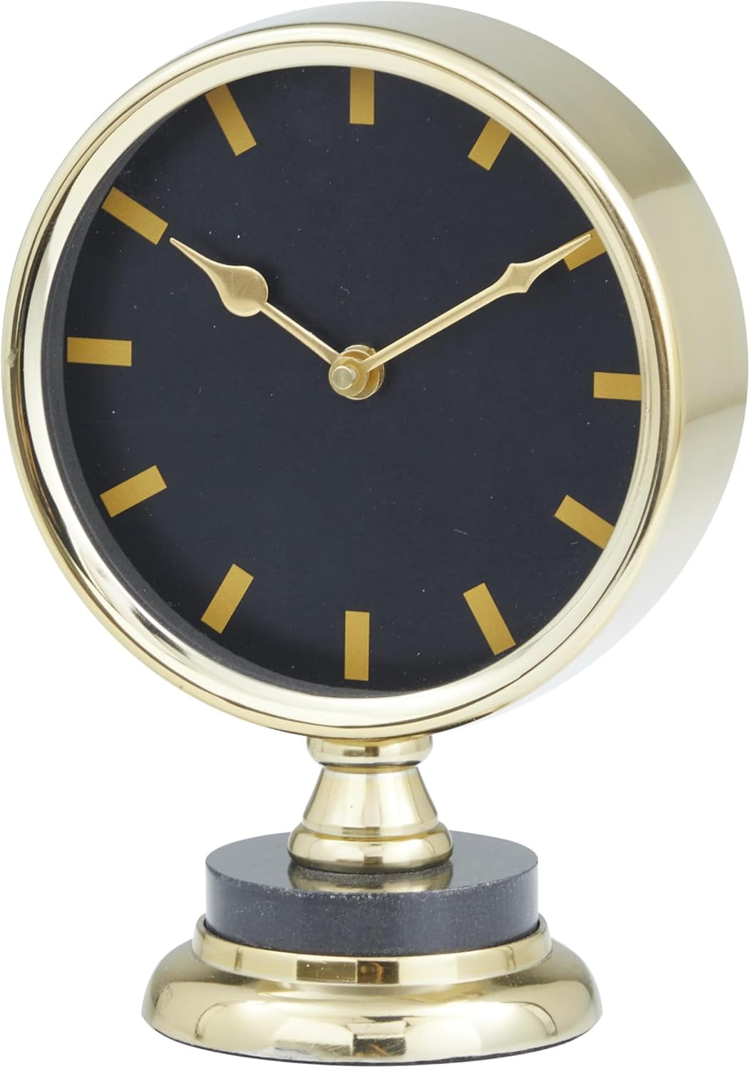 the Novogratz Stainless Steel Metal Decorative Clock Mantel Clock with ...