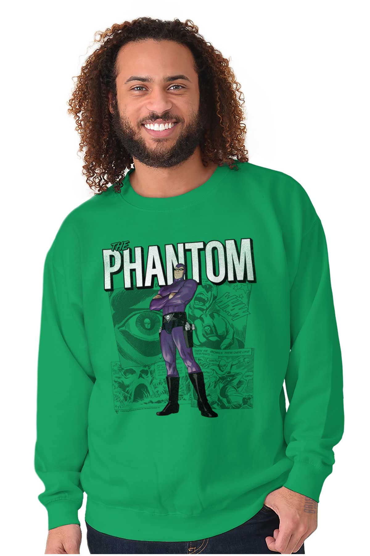 the Phantom Retro Comic Superhero Unisex Plus Size Sweatshirt Brisco ...