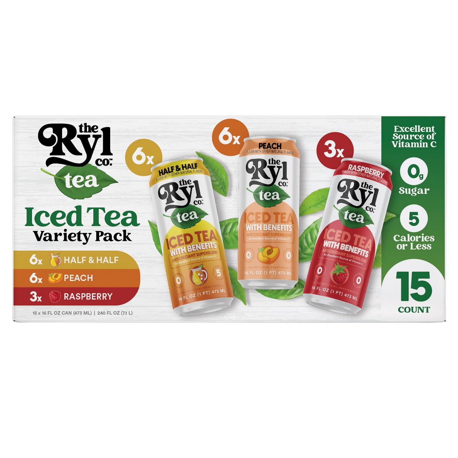 the Ryl Co. Tea Variety Pack, 16 Fluid Ounce (Pack of 15) - Walmart.com