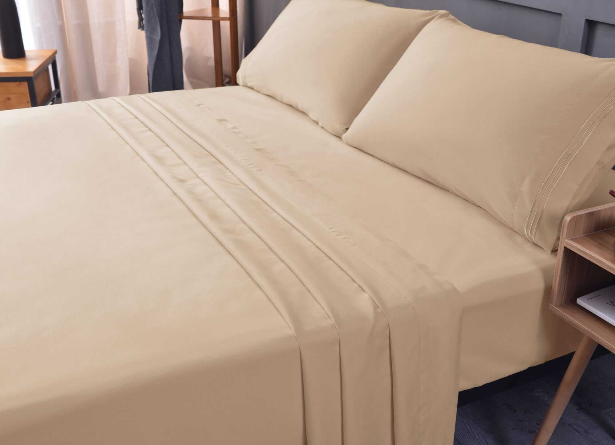 the Season Essentials Wrinkle Free Sheet Sets with Deep Pockets & Stain ...