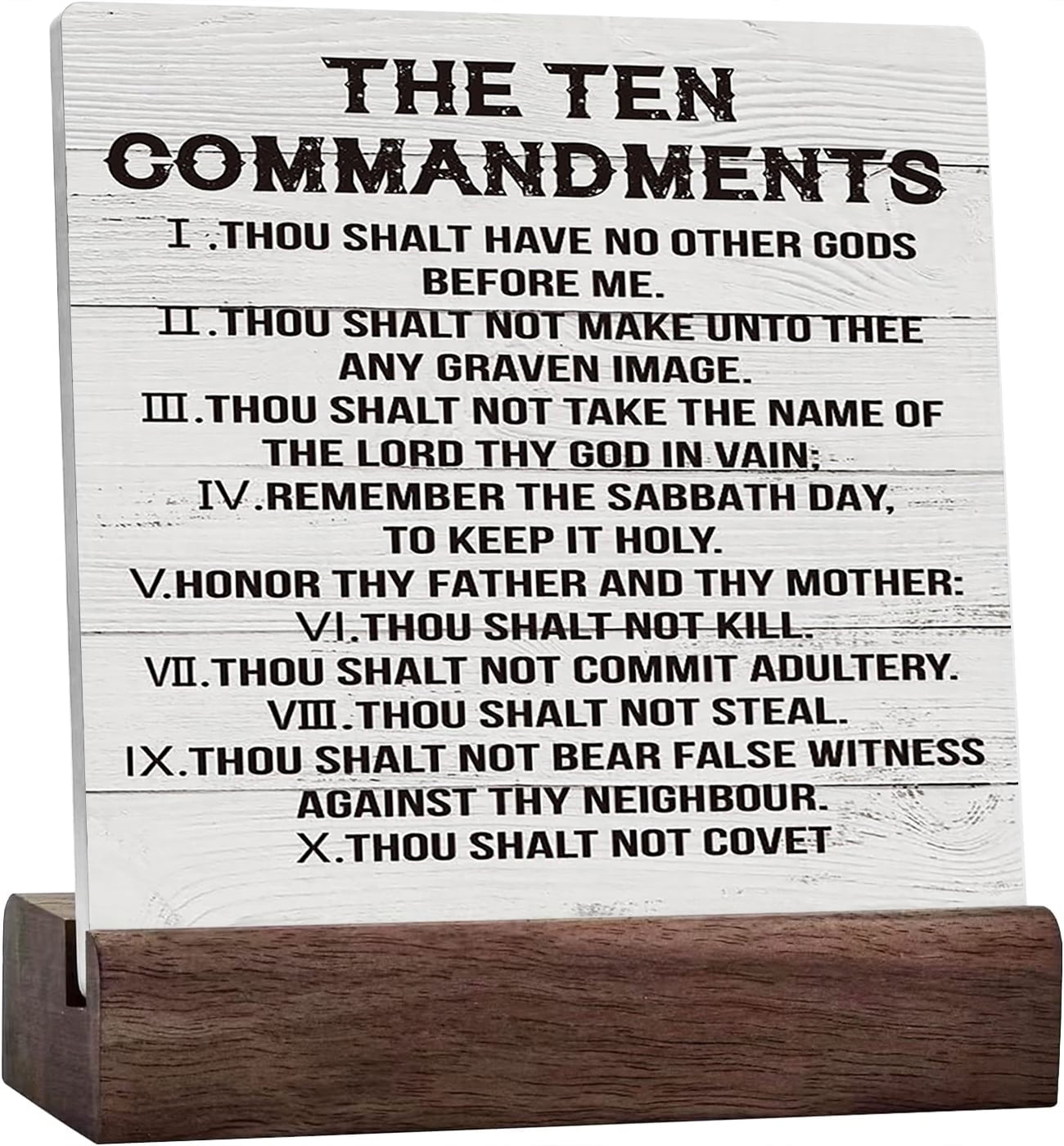 the Ten Commandments Ceramic Table Plaque Motto Desk Decorations Office ...
