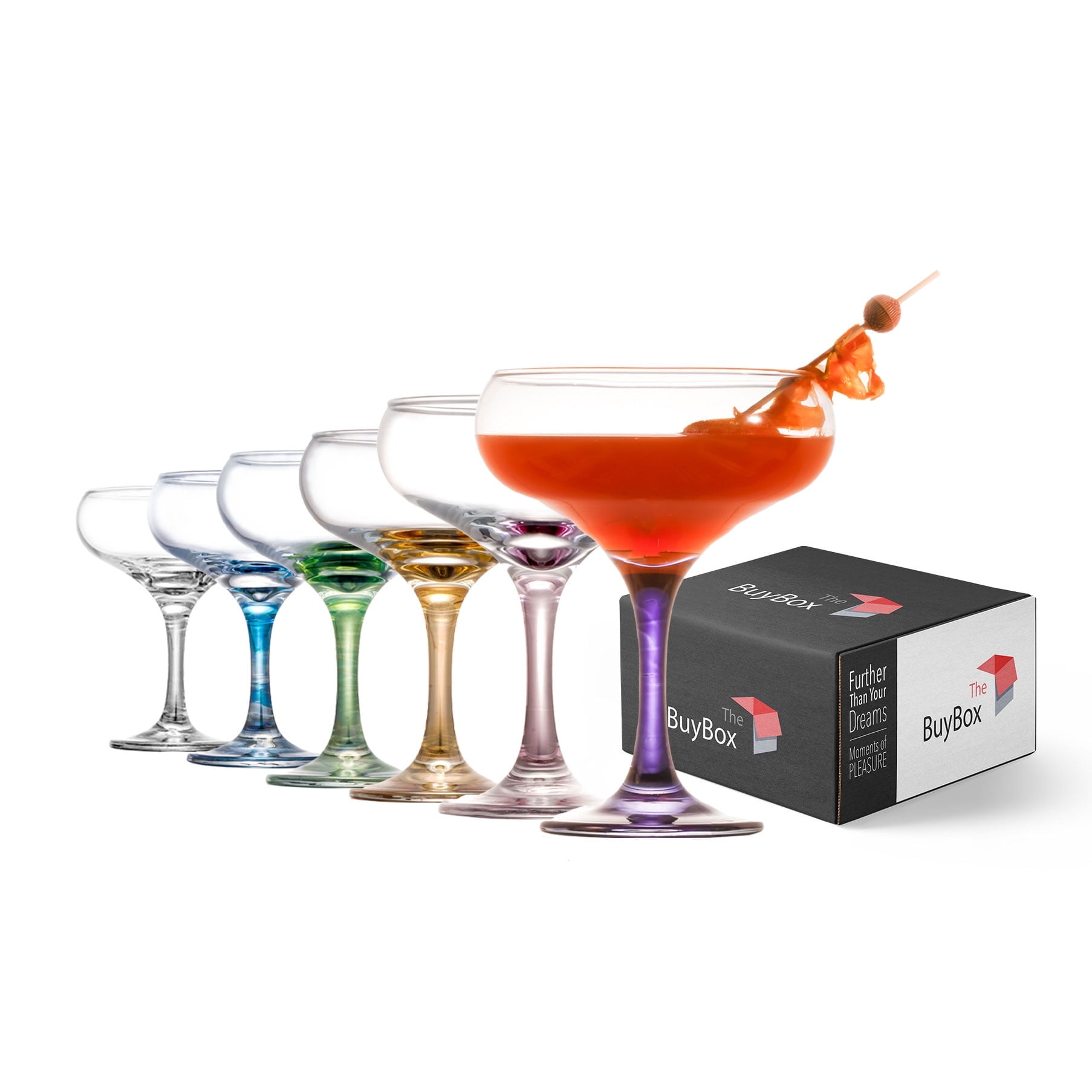 the mask el turko Colored Champagne Cocktail Glasses Set of 6, Elegant ...
