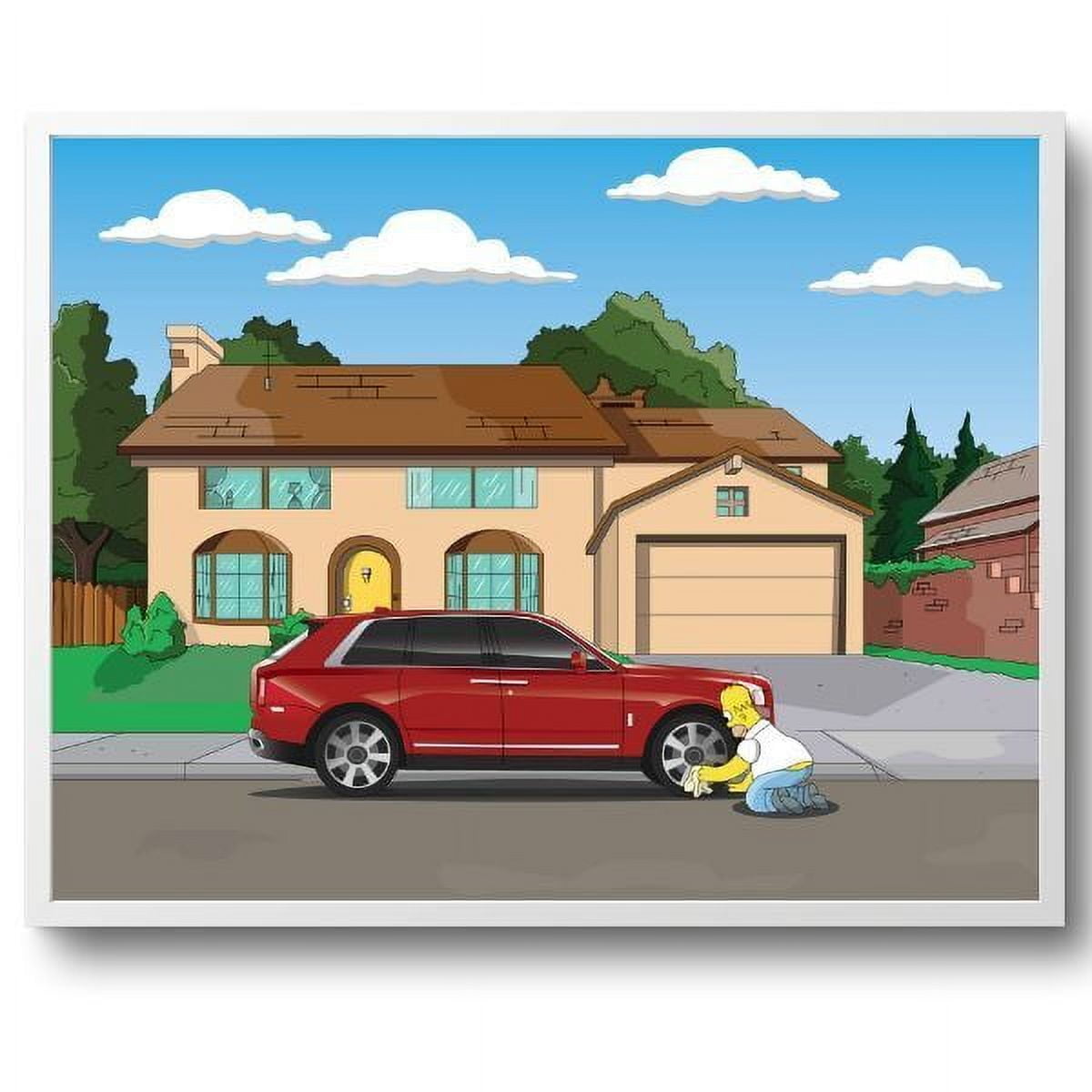 the simpsons Rolls Royce Cullinan jdm stanced Car Poster 24x30 Garage ...