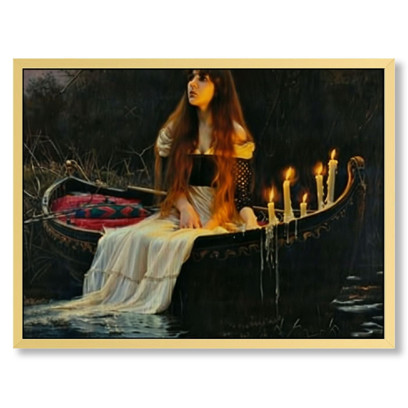 -themed Art Print: THE LADY OF SHALOT in BOAT by John Williams ...