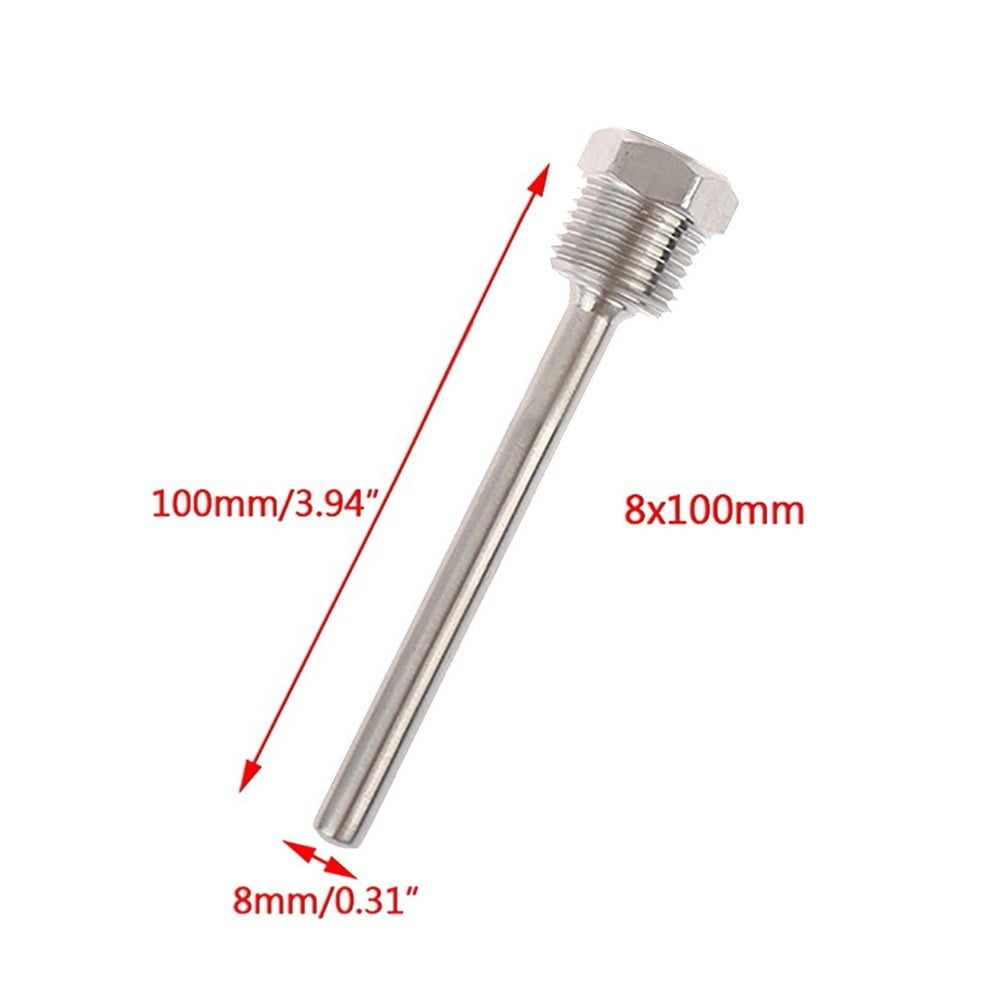 thermowell 1/2 G Thread 2Mpa 304 Stainless Steel 30-200mm for ...