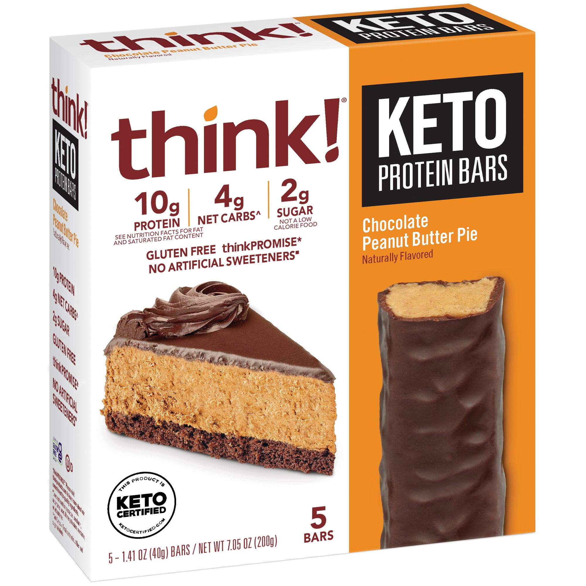 think! Keto 10g Protein Bars - Chocolate Peanut Butter Pie, 5 ct ...