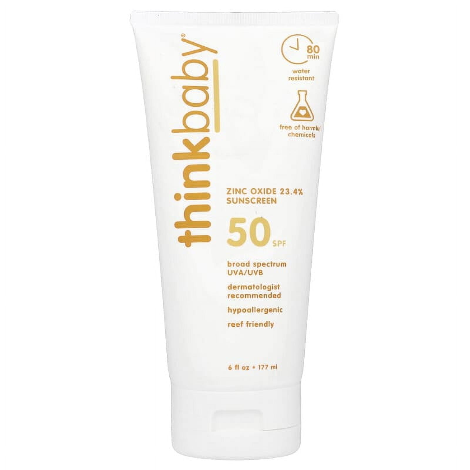 think, Thinkbaby, Zinc Oxide 23.4% Sunscreen, SPF 50, 6 fl oz Pack of 4 ...