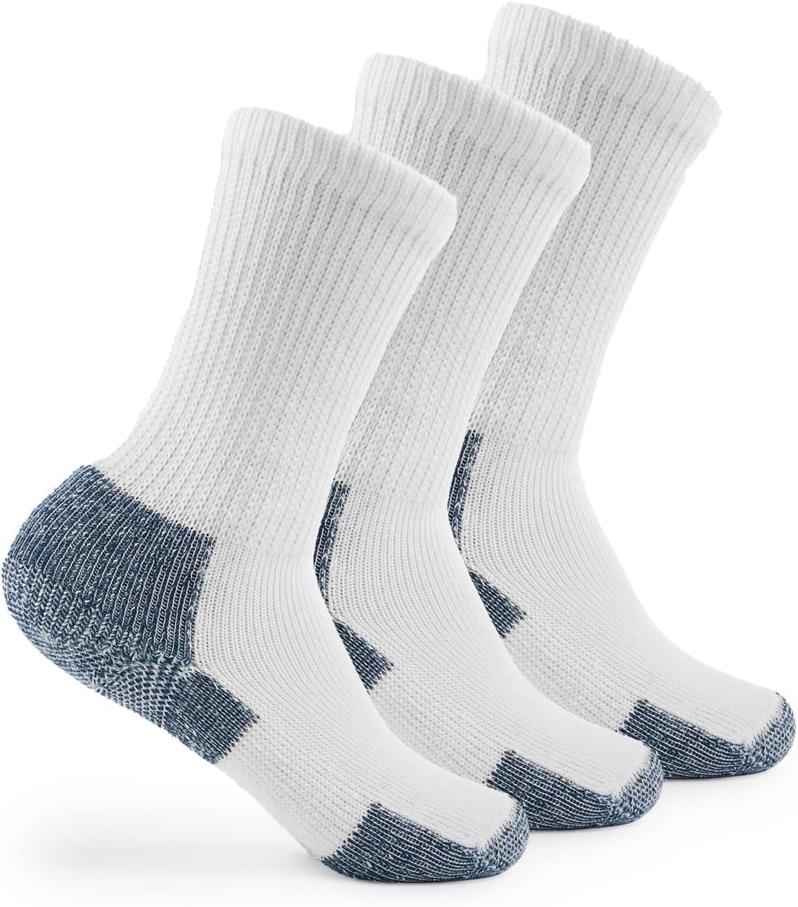 thorlos Men's 1Pair Xj Max Cushion Crew Running Socks White/Navy (3 ...