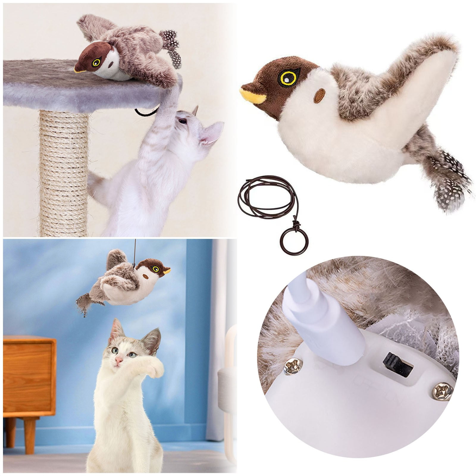 thosestan 2026 New Interactive Chirping Bird Cat Toy, Flying Bird Cat ...