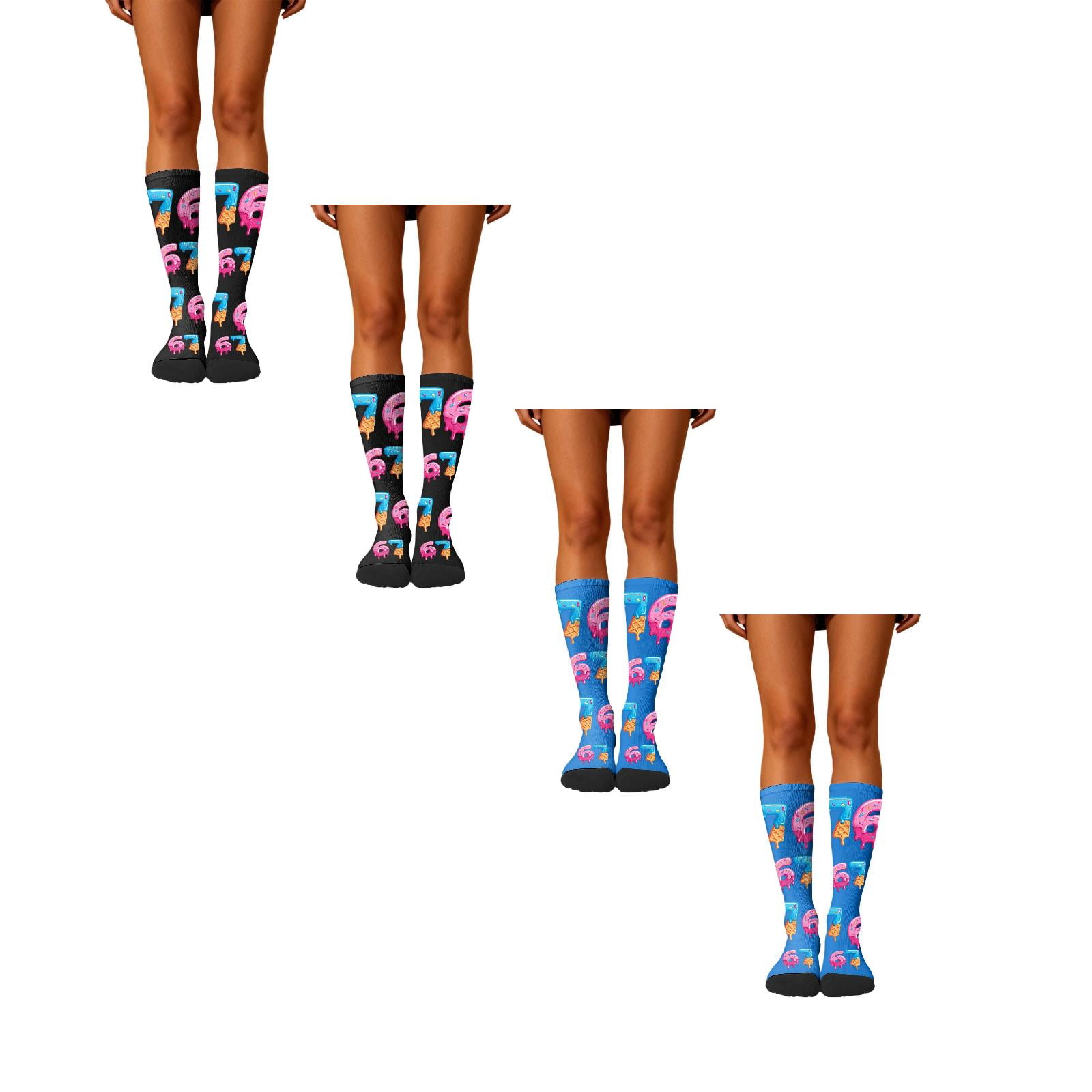 thosestan 4PC 67 Socks 6 7 Cream Drip Sock For Women Mens 6-7 Meme ...