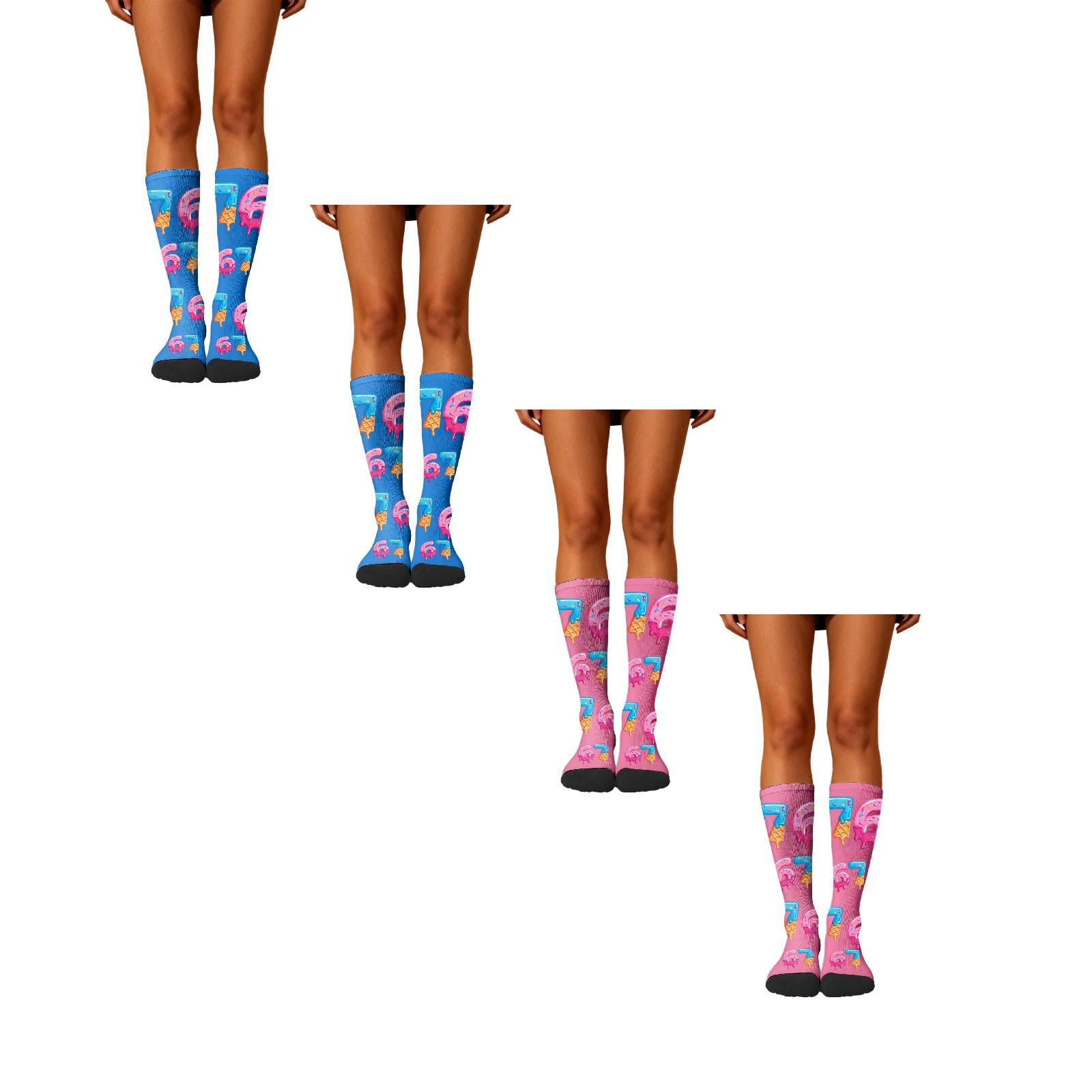 thosestan 4PC 67 Socks 6 7 Cream Drip Sock For Women Mens 6-7 Meme ...