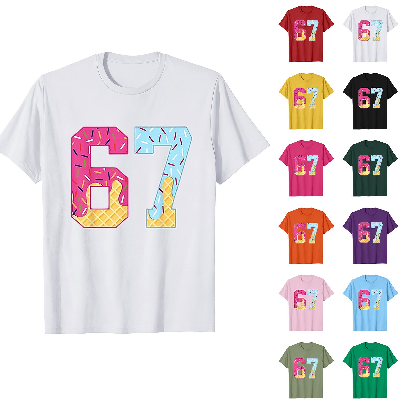 thosestan 67 Shirts Ice Cream Drip T Shirt 6-7 Meme Graphic Kids Tshirt ...