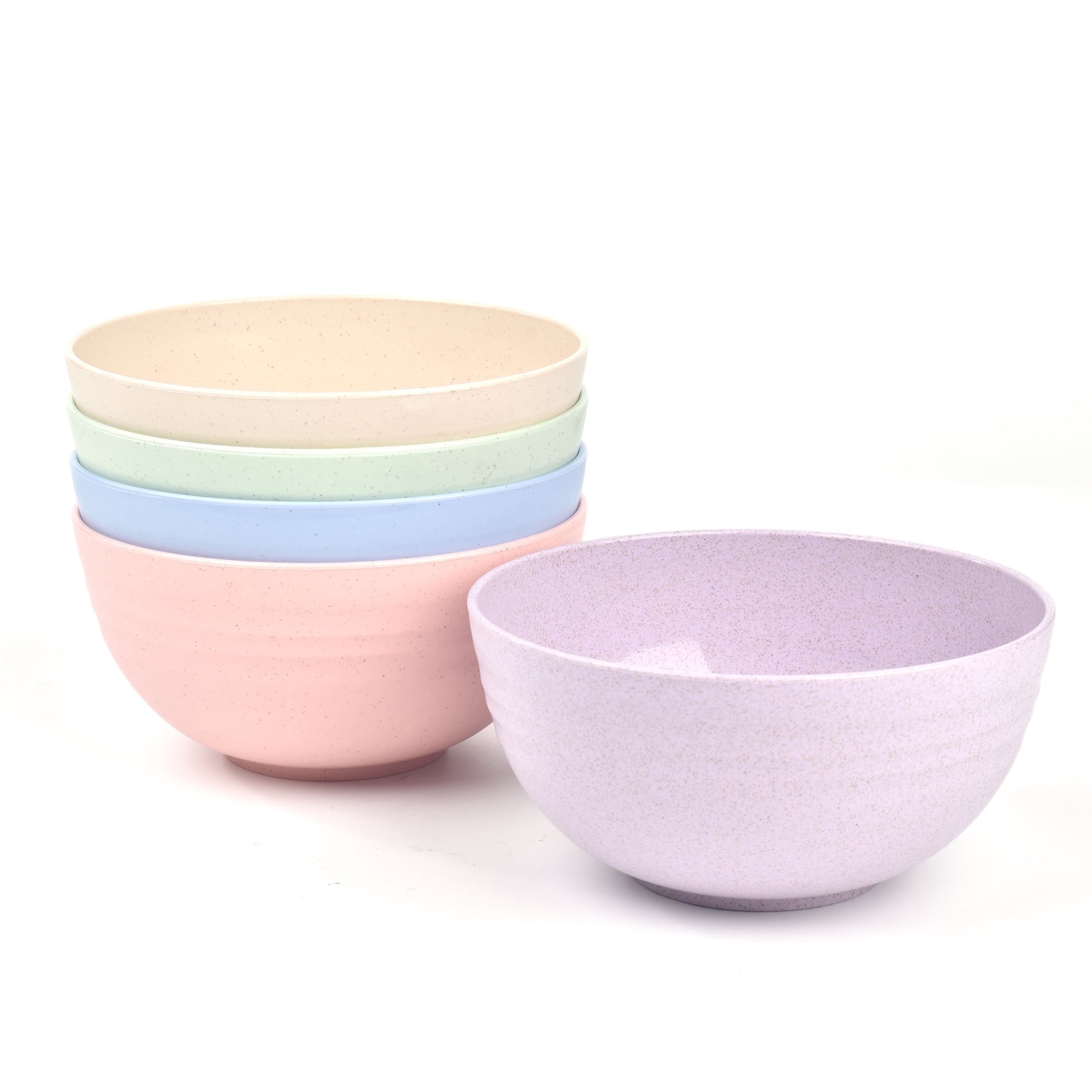 thovorrnl Plastic Bowls 5pcs 24oz, Cereal Bowls for Kitchen Soup Salad ...