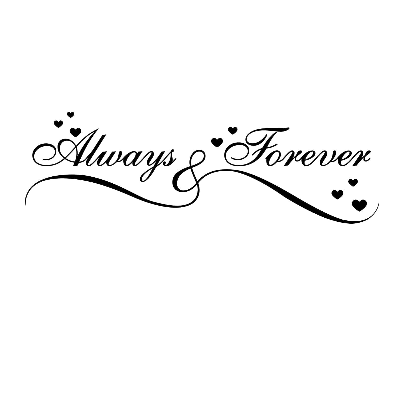 thovorrnl Always & Forever Wall Decals, Removable Vinyl Quote Sticker ...