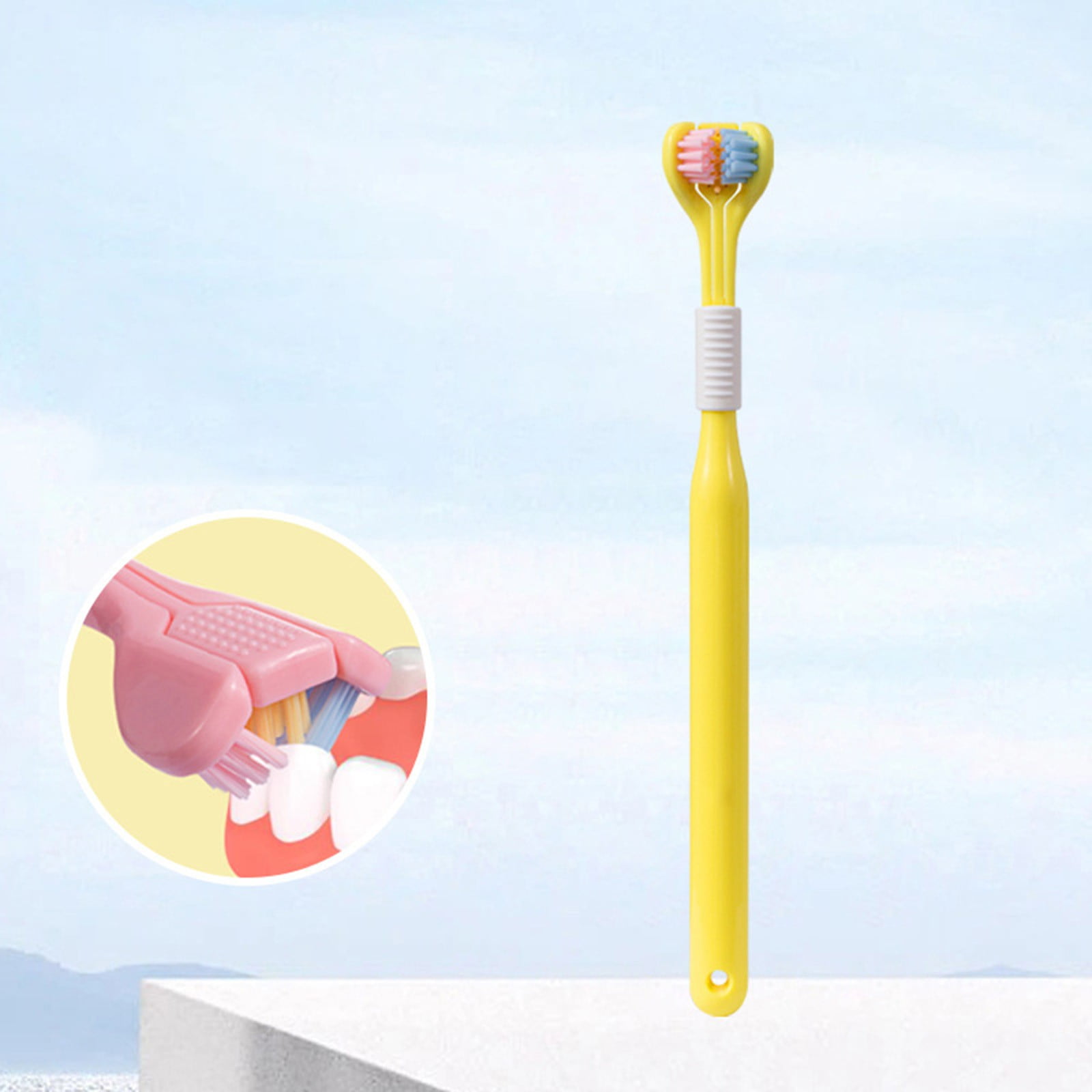 three sided toothbrush,Three Sided Soft Hair Tooth Toothbrush Colored ...