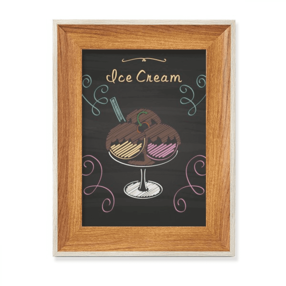 three sweet chote ice ball desktop wooden photo frame display picture ...