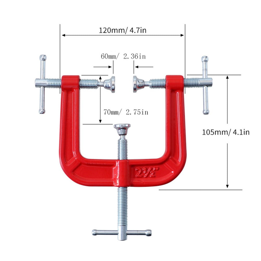 three way clip Clamp G type Heavy Duty Woodworking Fixture Flat Board ...