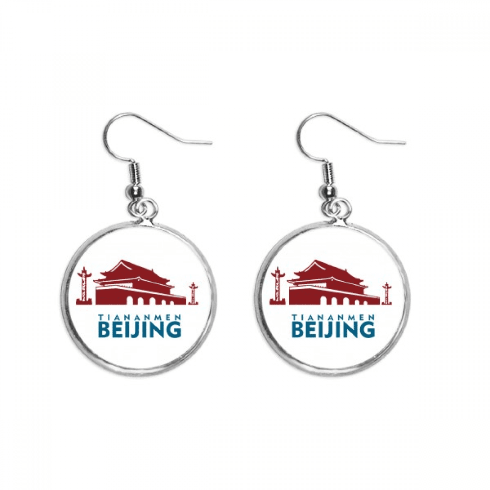 tiananmen gate beijing china ear dangle silver drop ear jewelry woman ...