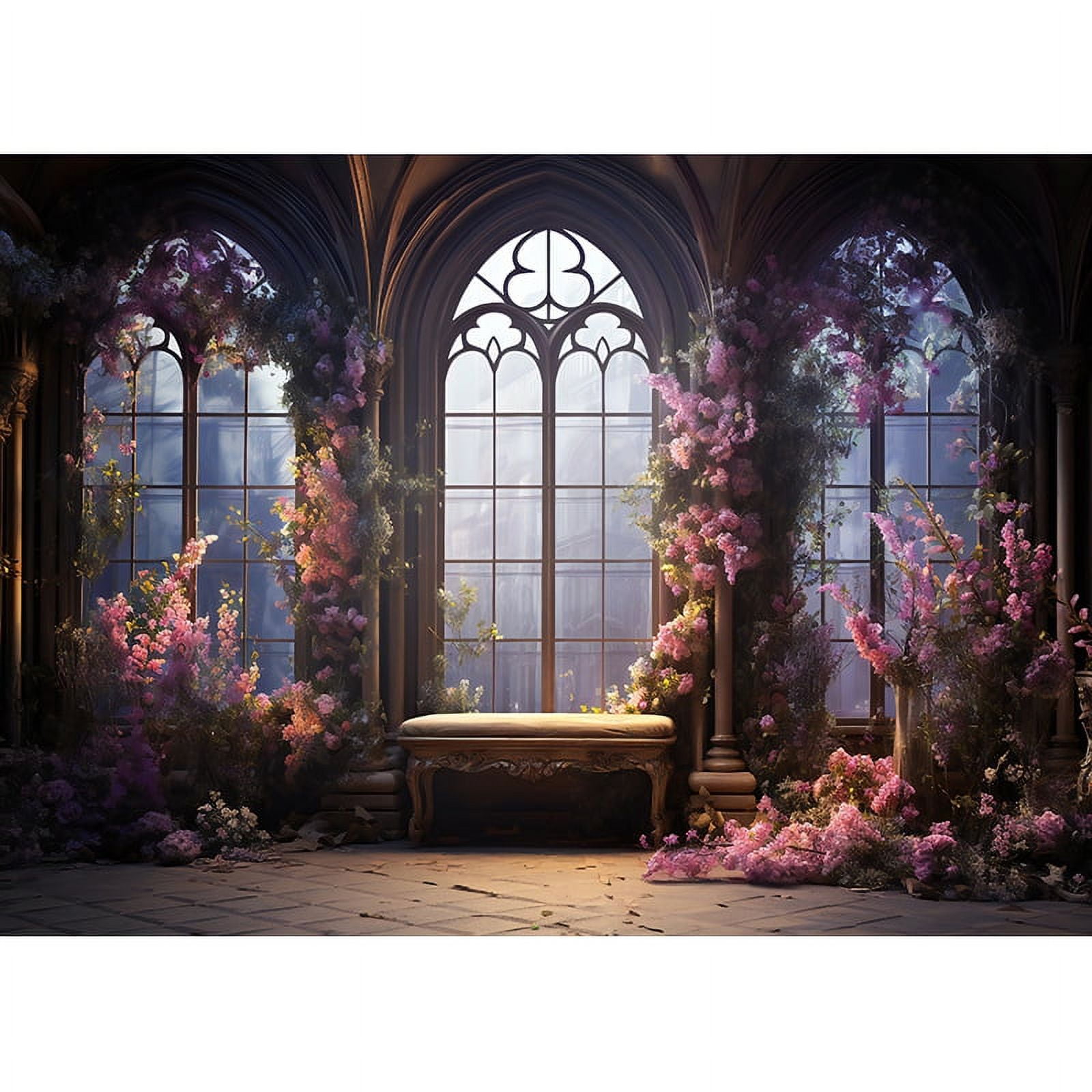 tic Fantasy Wedding Gate Bouquet Photography Backdrop Props Archway ...