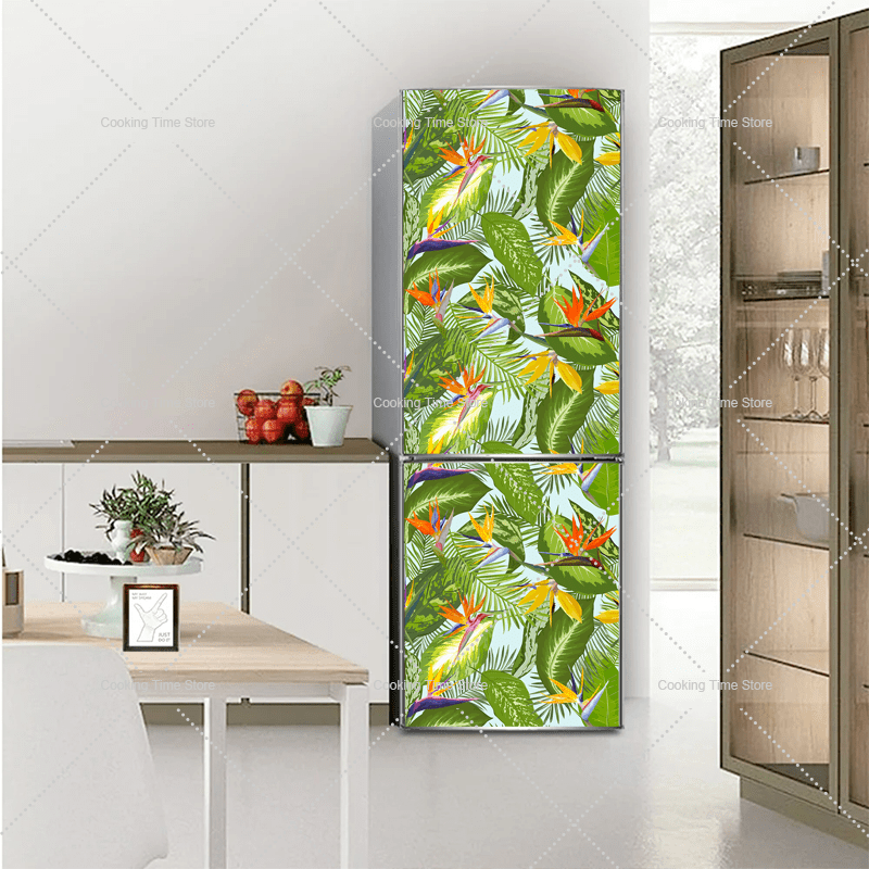 tic Little Flower Fridge WrapMural Sticker Refrigerator Wrap PVC Vinyl ...