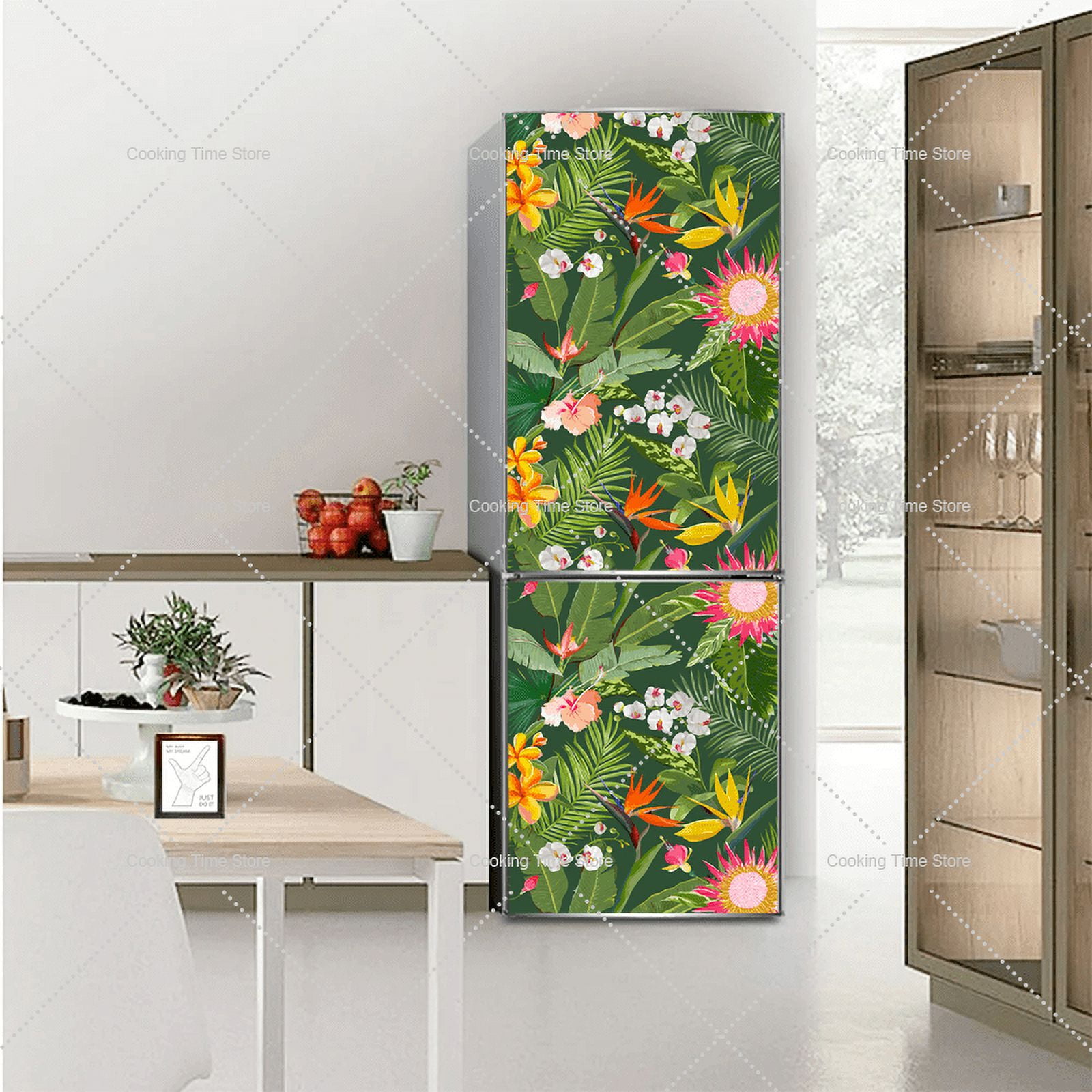 tic Little Flower Fridge WrapMural Sticker Refrigerator Wrap PVC Vinyl ...