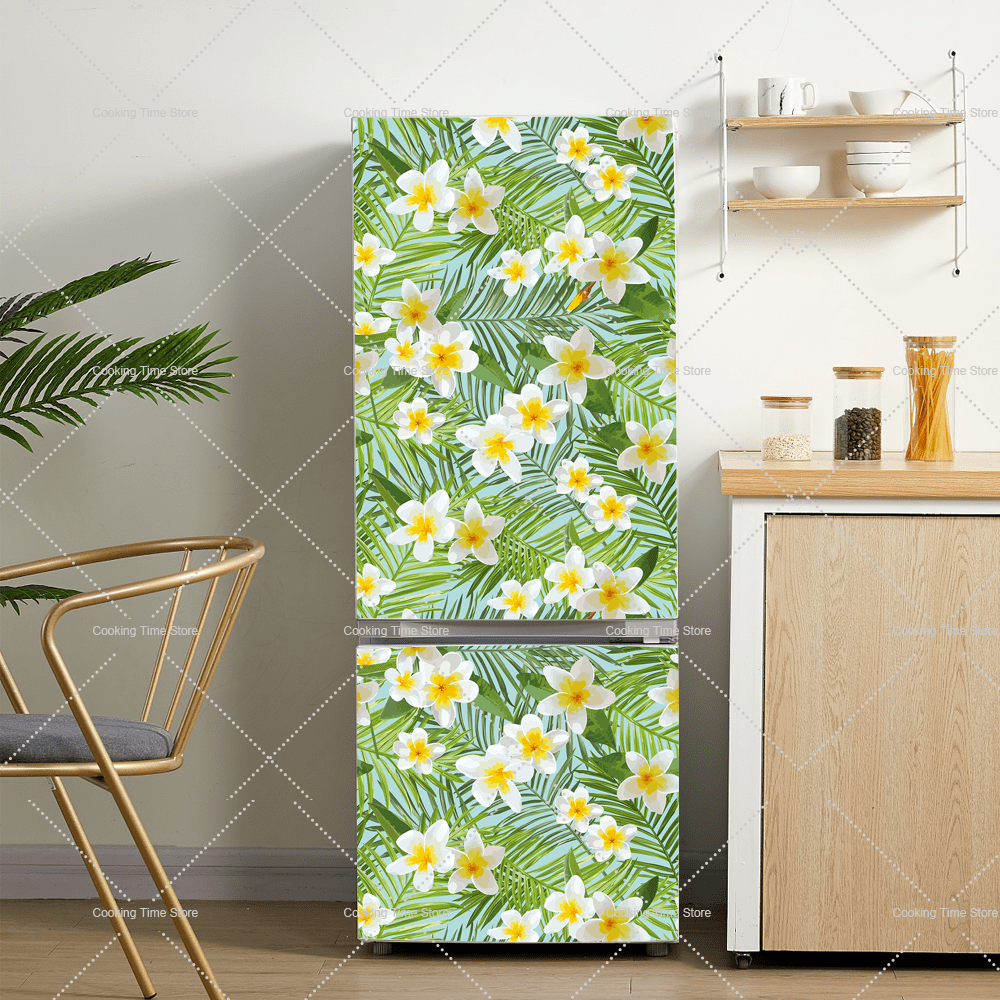 tic Little Flower Fridge WrapMural Sticker Refrigerator Wrap PVC Vinyl ...