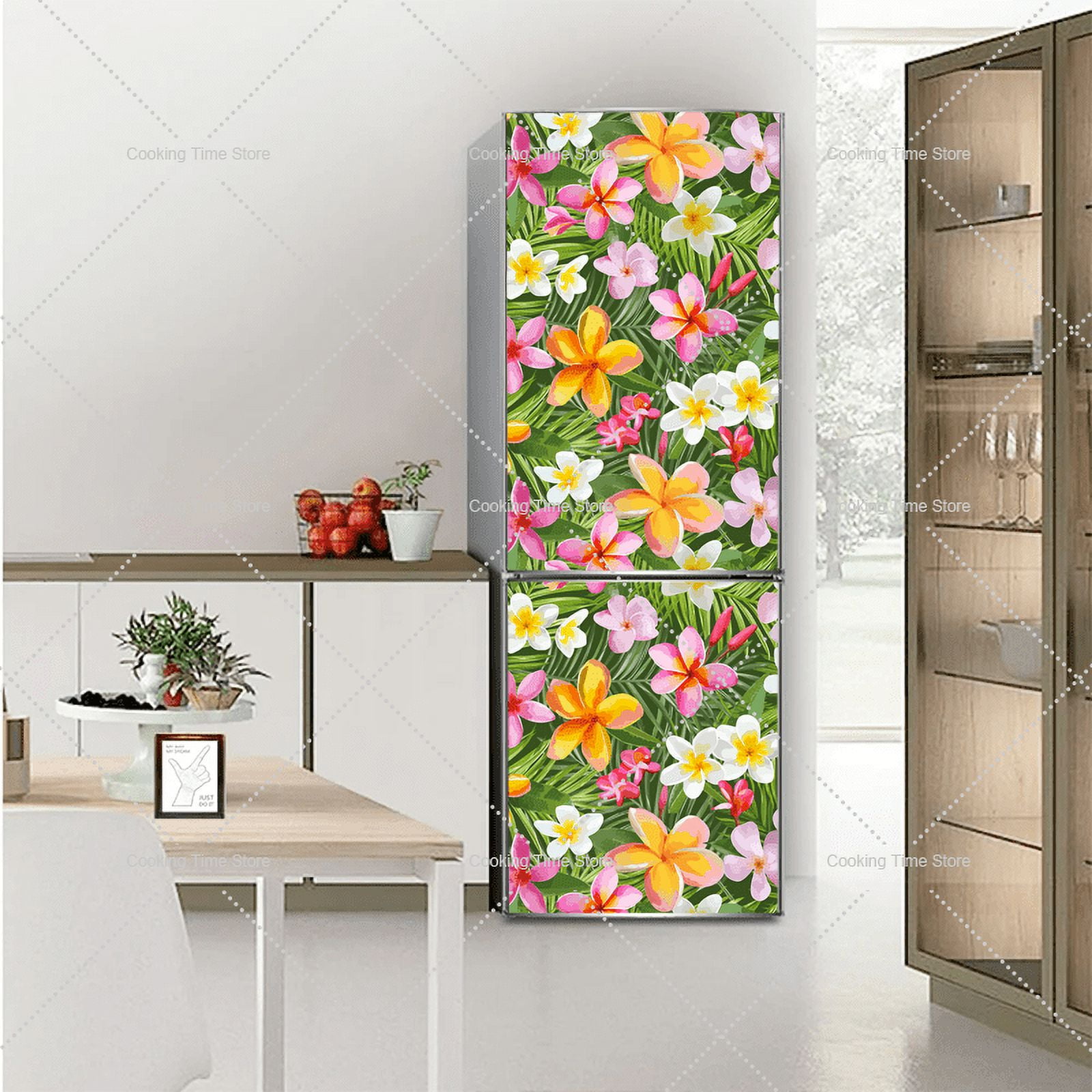 tic Little Flower Fridge WrapMural Sticker Refrigerator Wrap PVC Vinyl ...