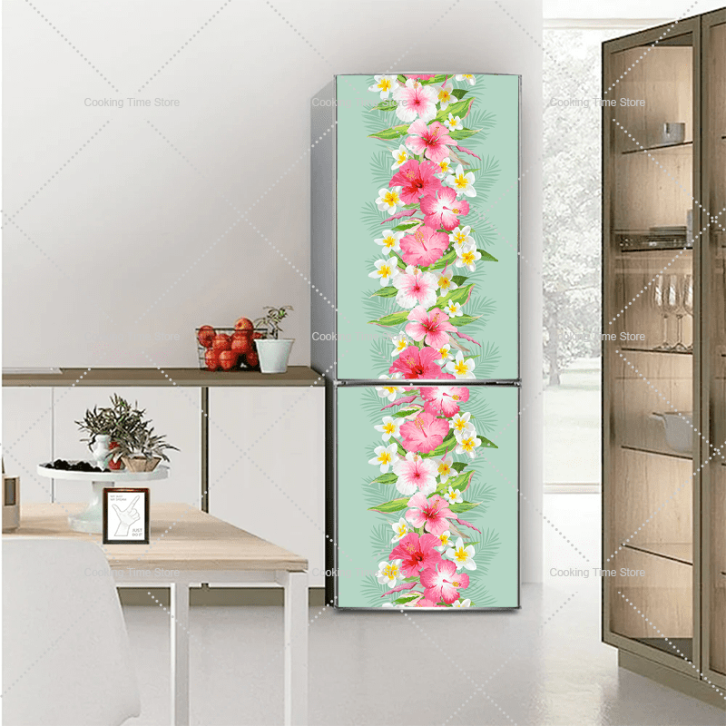 tic Little Flower Fridge WrapMural Sticker Refrigerator Wrap PVC Vinyl ...
