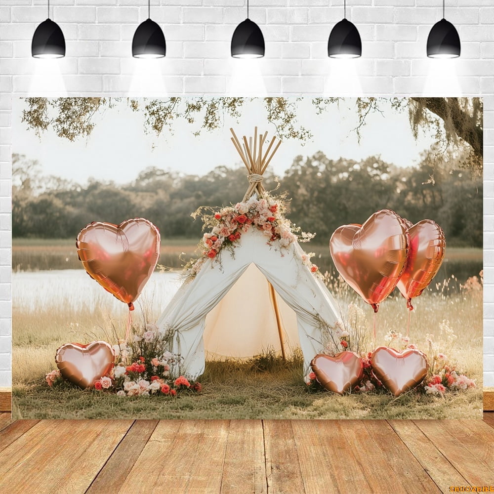 tic Rose Flowers Balloon Tt Backdrop Indoor Outdoor Valtines Day Party ...