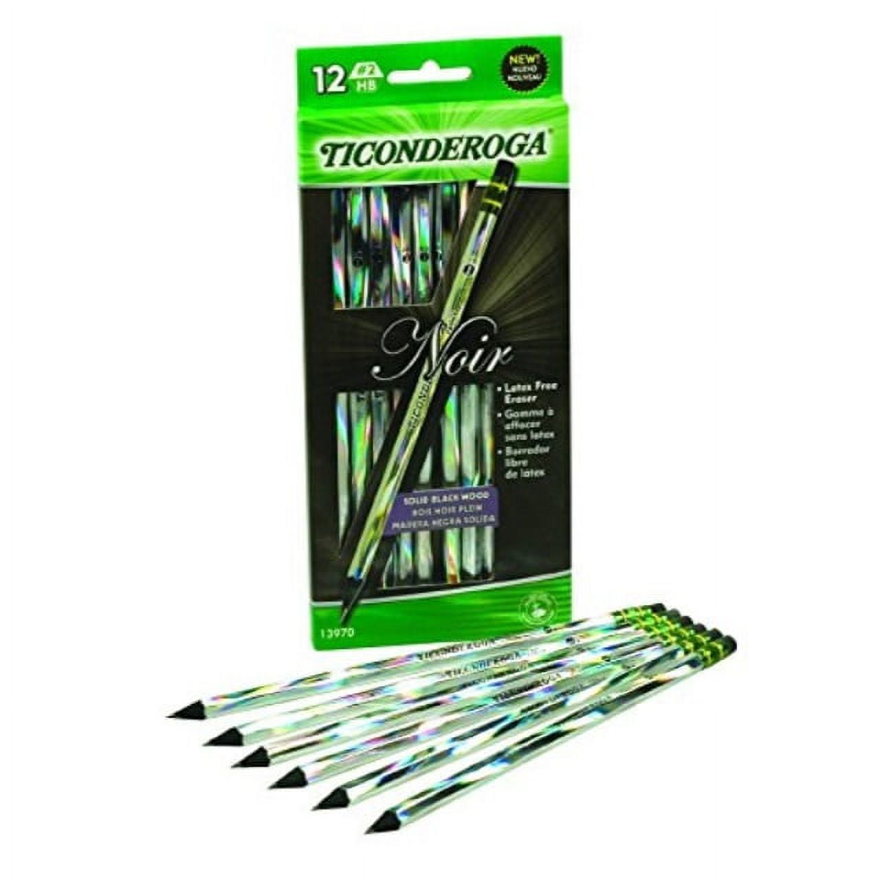 ticonderoga noir black wood-cased #2 pencils, holographic design, 12 ...